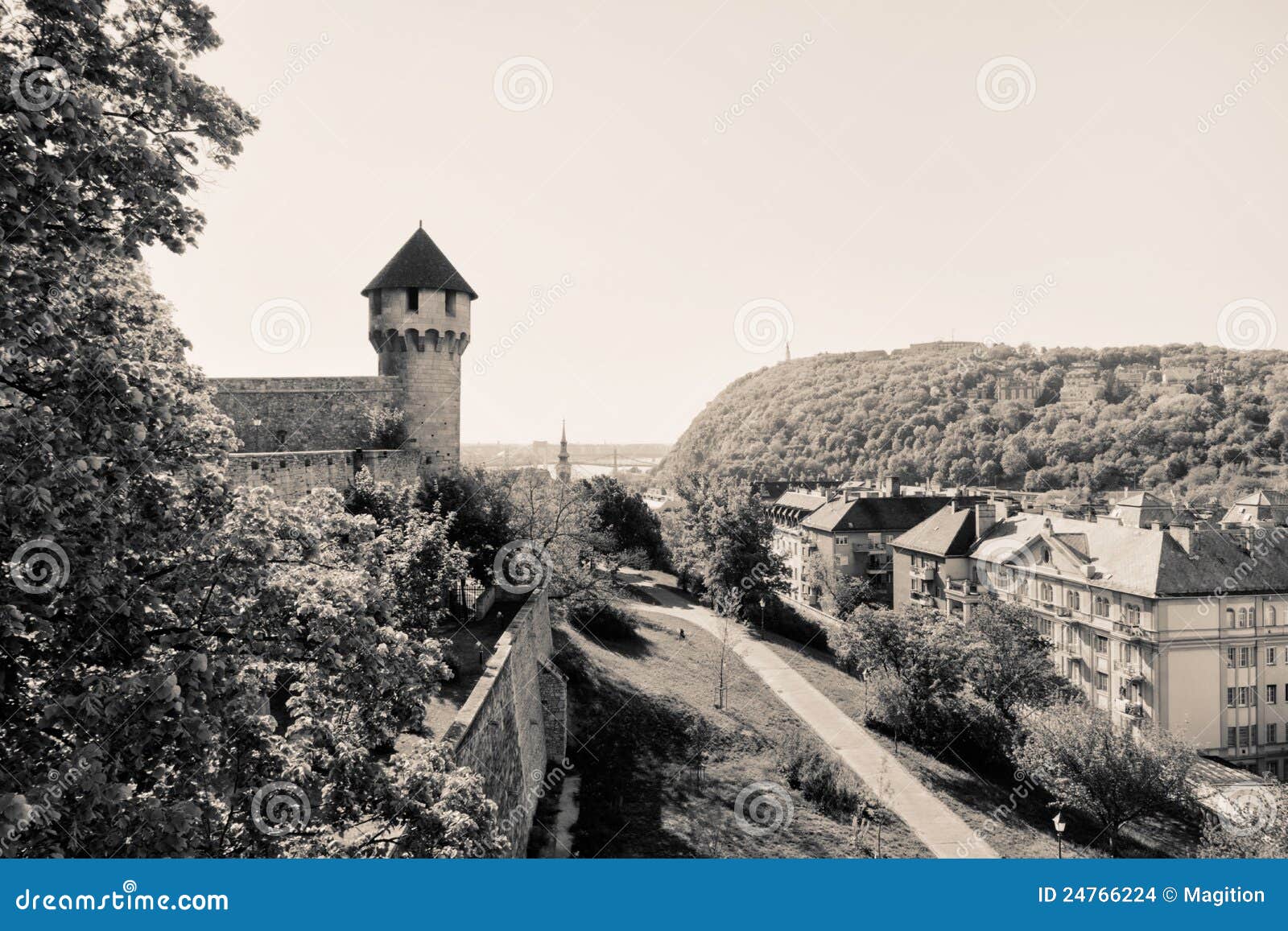 Medieval Bastion in Royal Palace, Budapest Stock Photo - Image of cloud ...