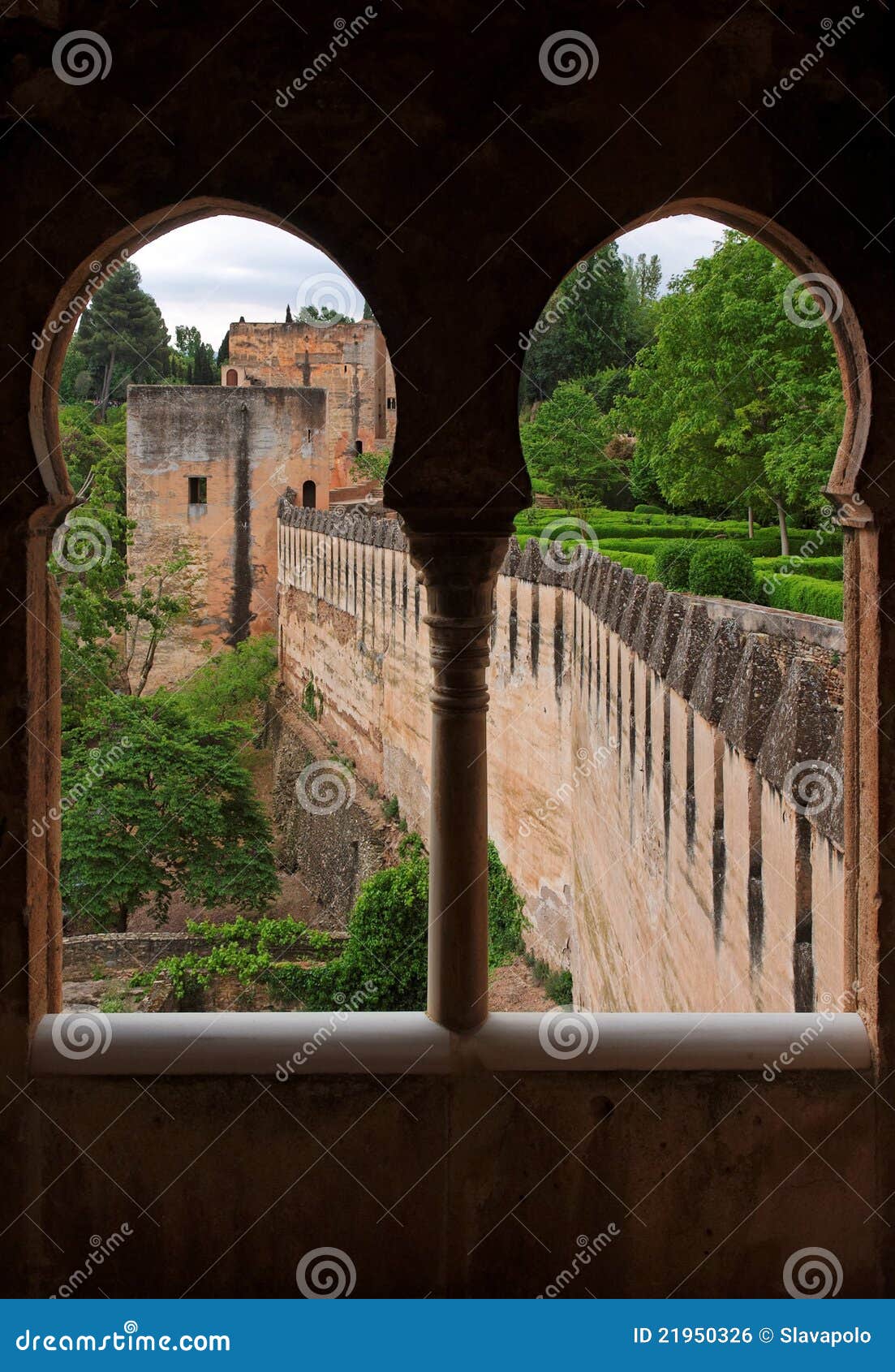 Castle Window In A Medieval Style. Double Arched Window On A Facade Of ...