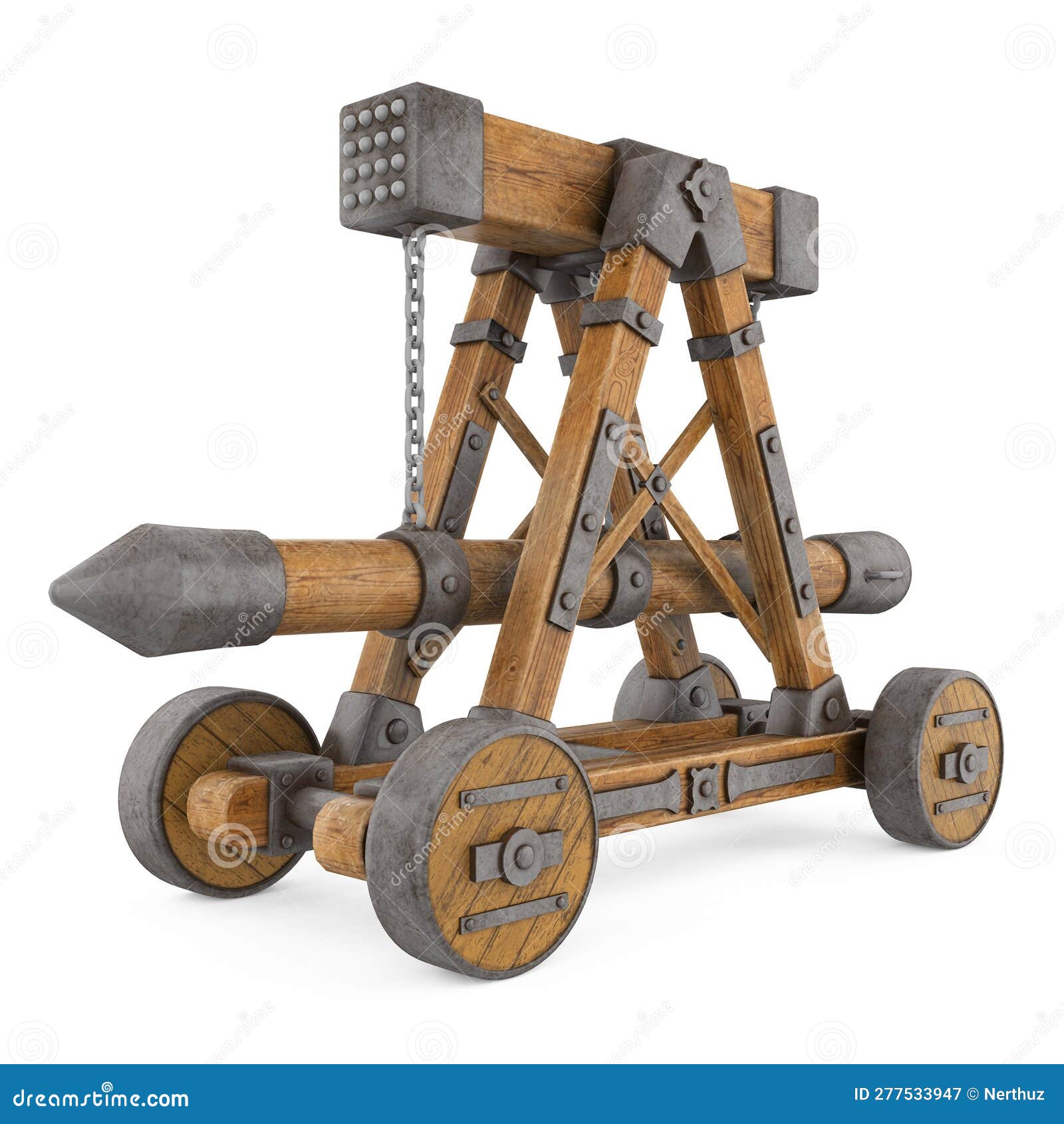 Medieval Battering Ram Isolated Stock Illustration - Illustration of ...