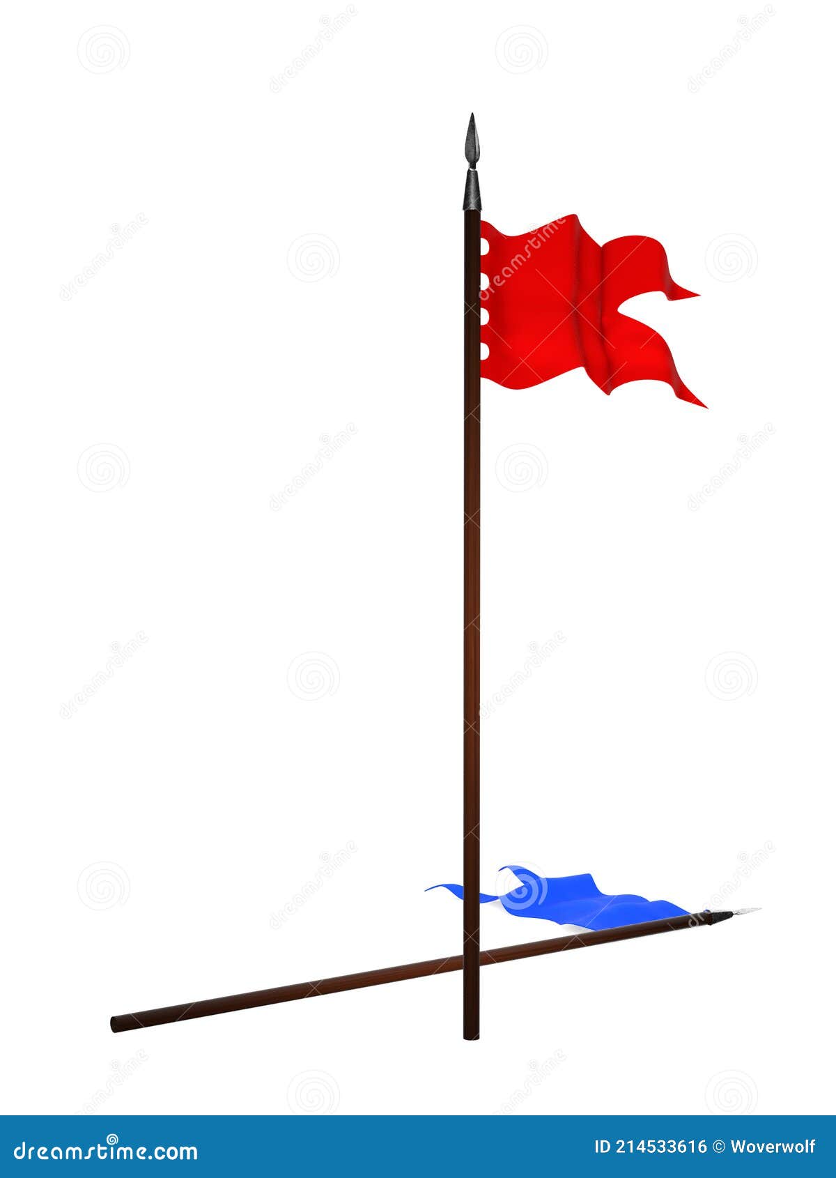 Medieval Battle Flags 3d Rendering Stock Illustration - Illustration of ...