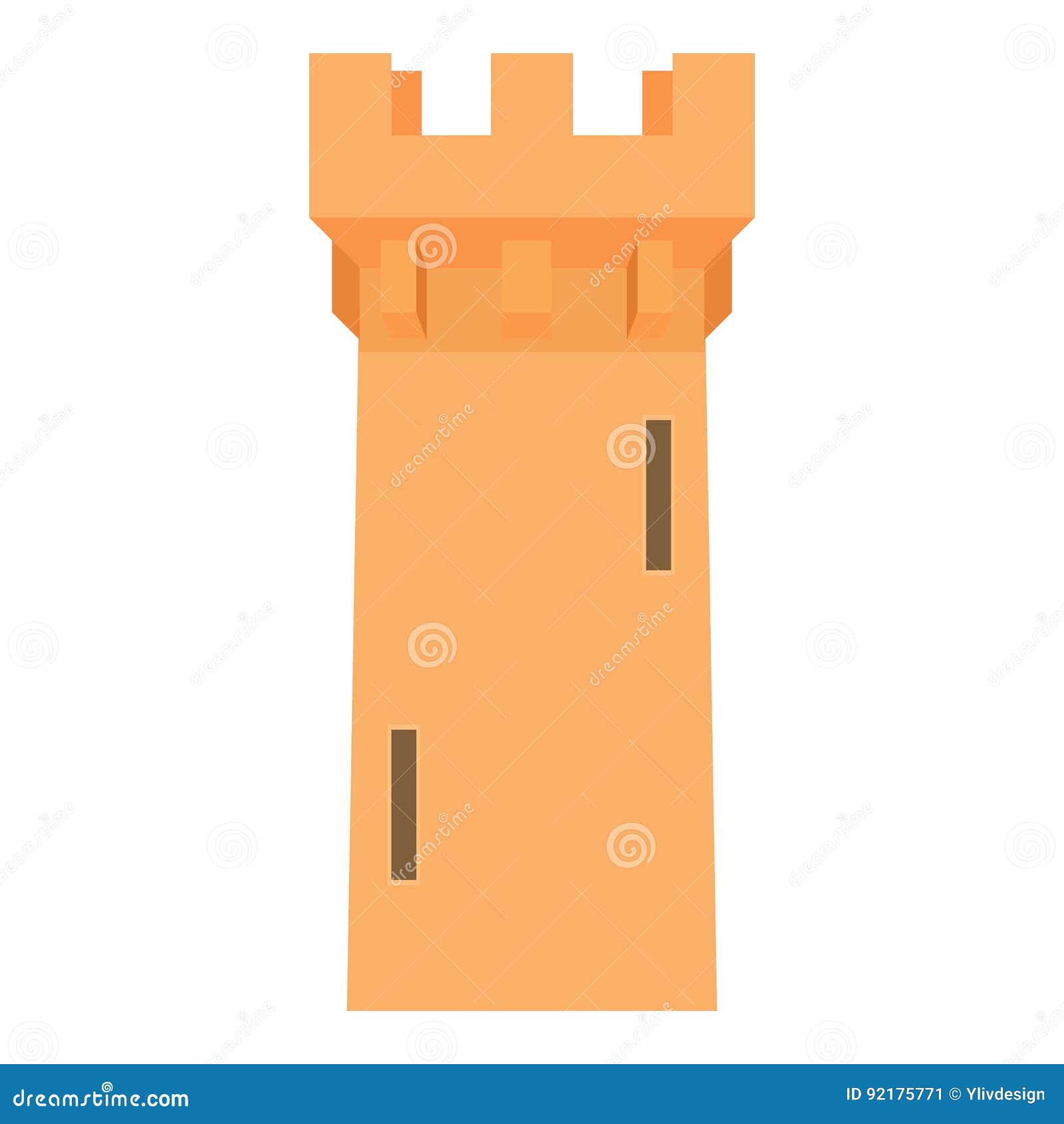 Medieval Battle Tower Icon, Cartoon Style Stock Vector - Illustration ...