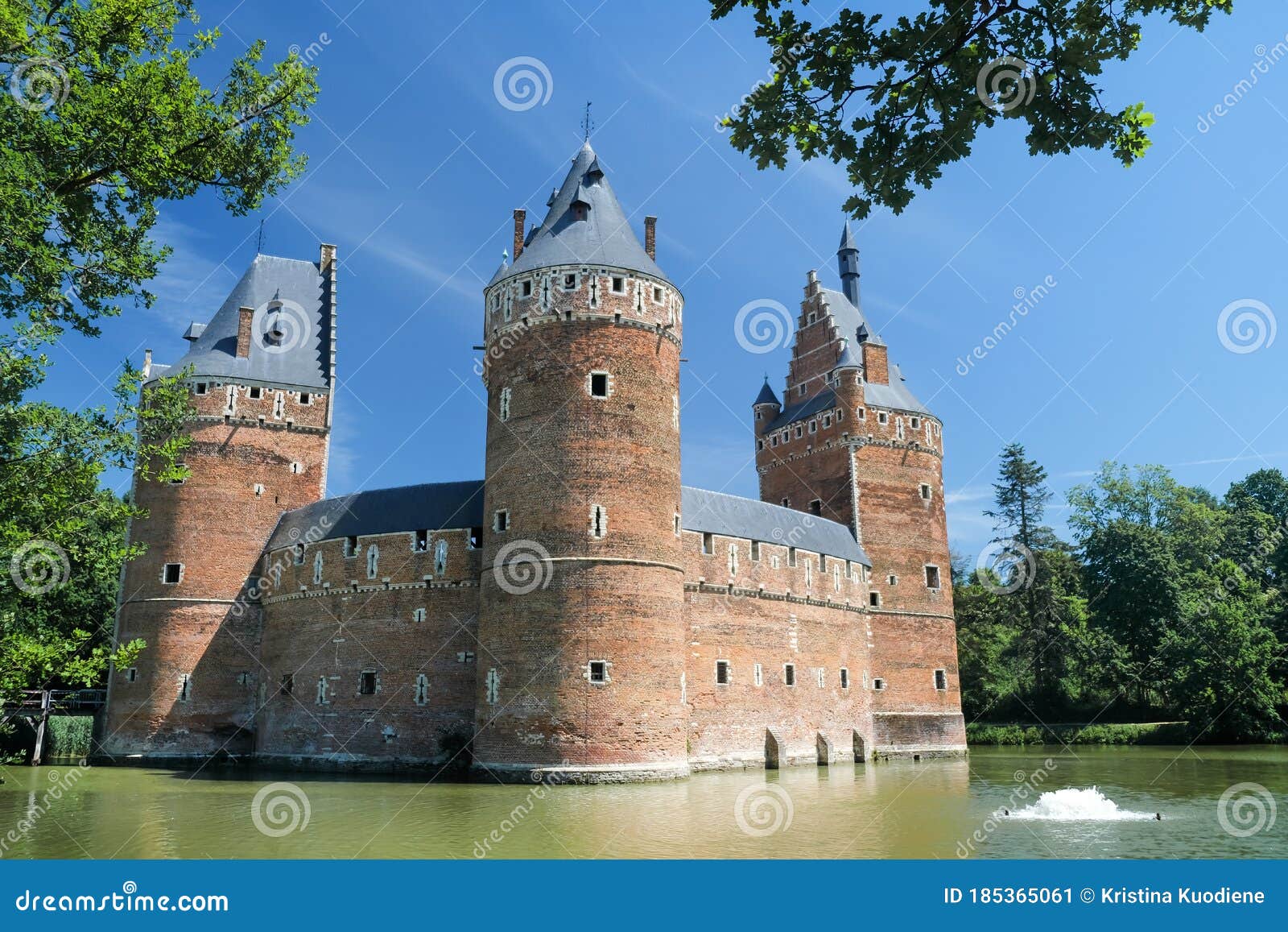 A Medieval Beersel Castle in Belgium. Stock Image - Image of beersel ...