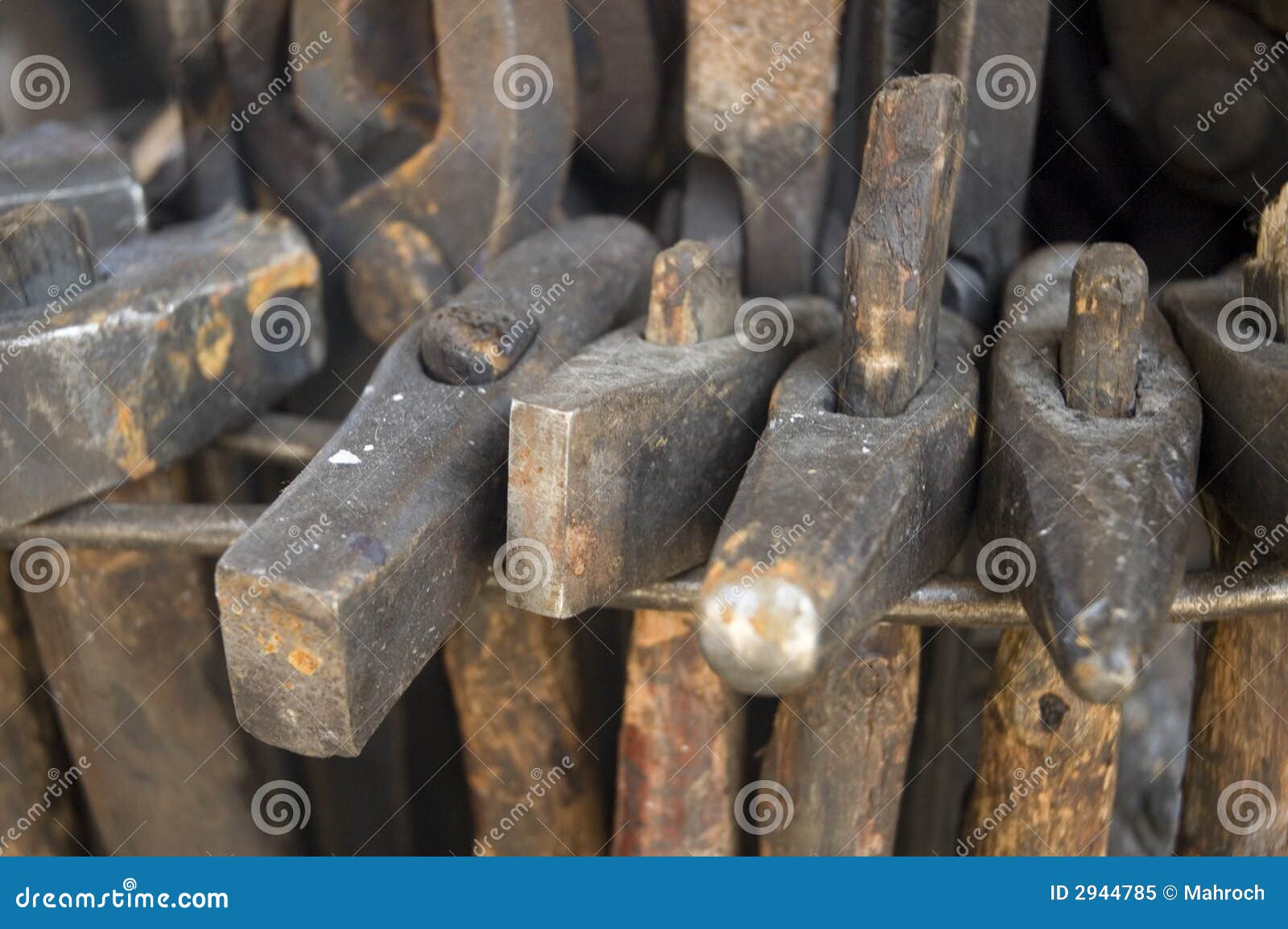 Old Medieval Tool. Historical Farm House Foundation, Saw, Vice, Axe ...