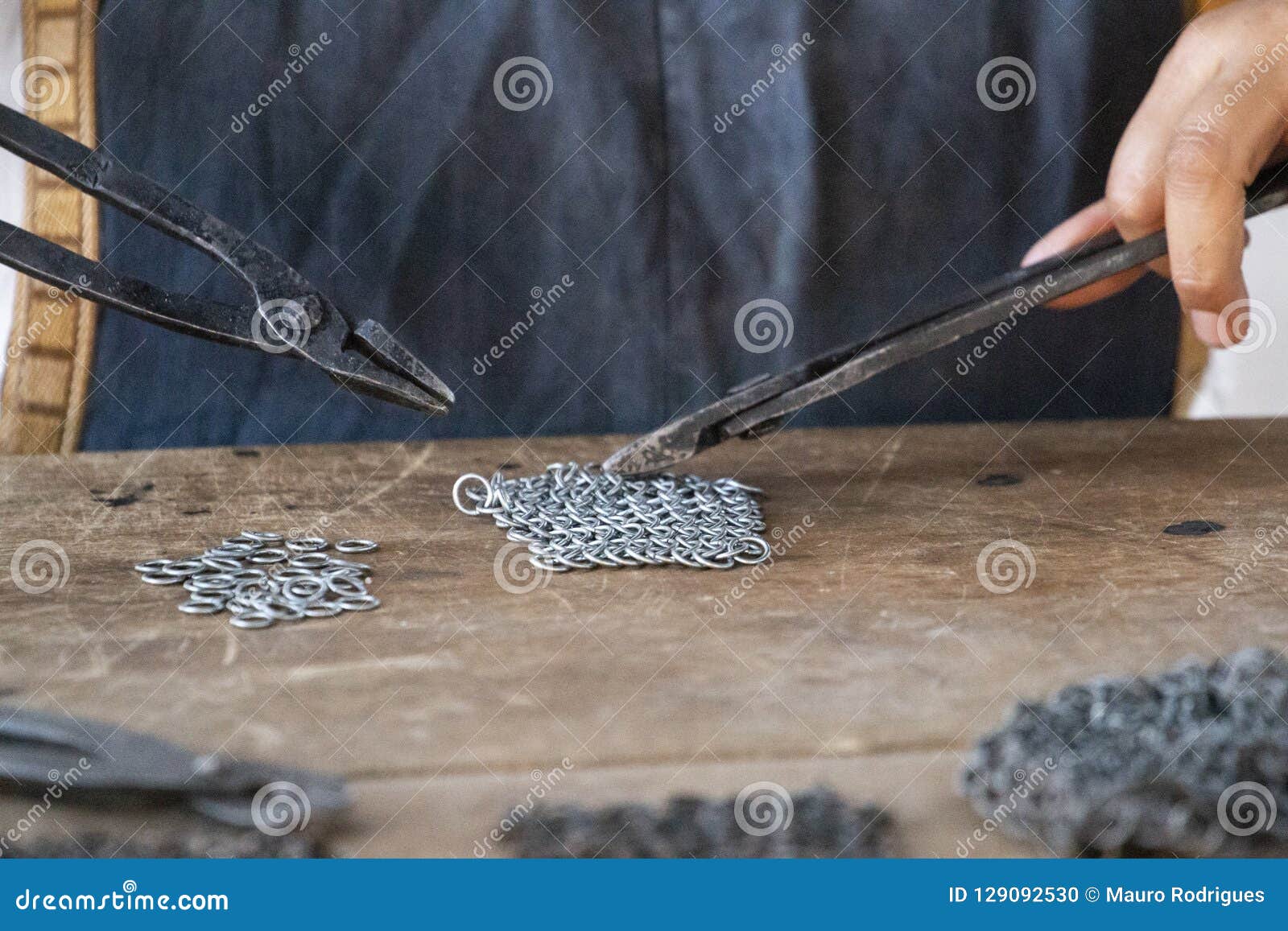 Medieval Blacksmith Chainmail Woman Editorial Image - Image of silves ...