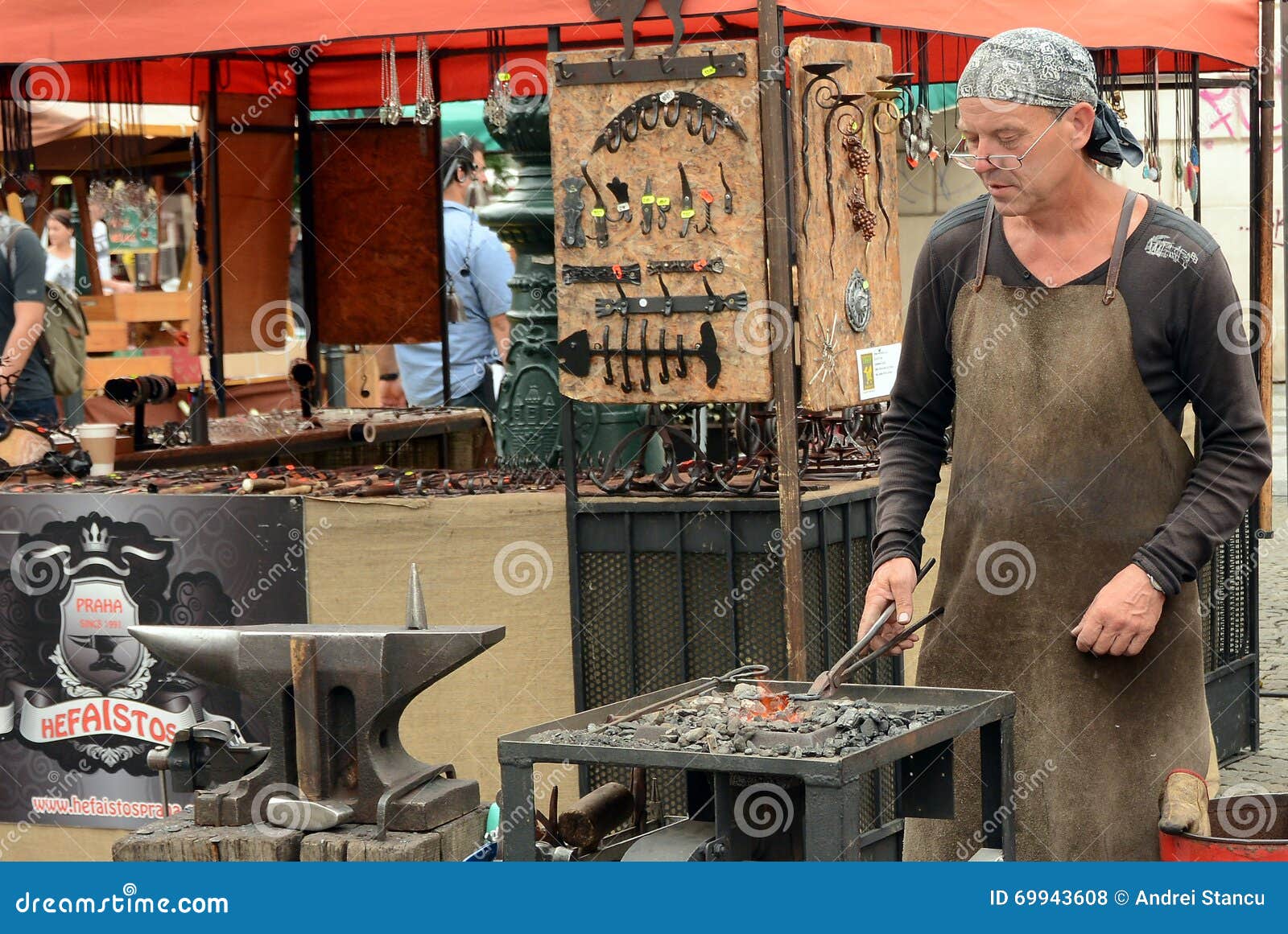 Medieval blacksmith editorial stock photo. Image of male - 69943608