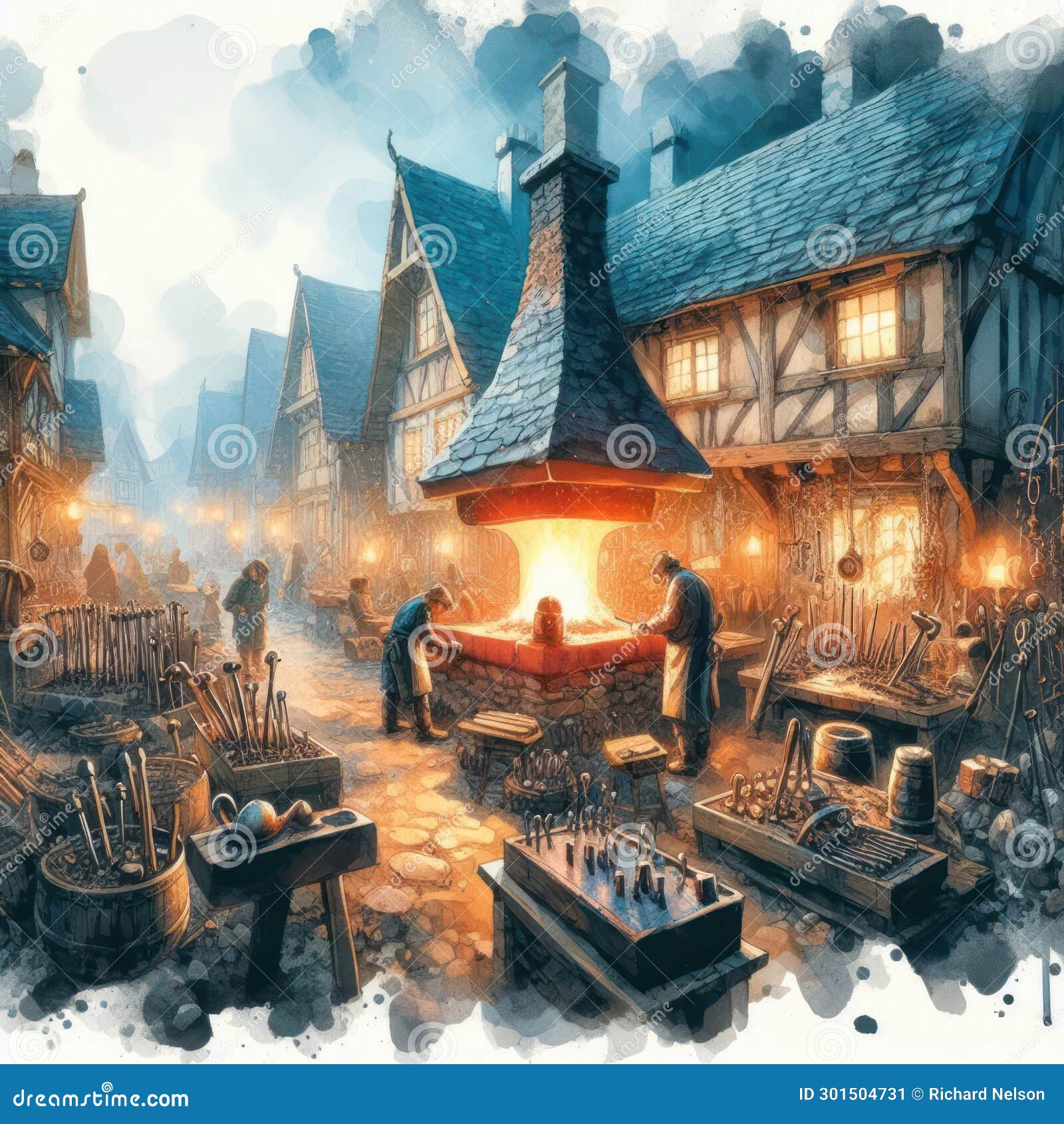 The Medieval Blacksmiths Forge Stock Photo | CartoonDealer.com #356724492