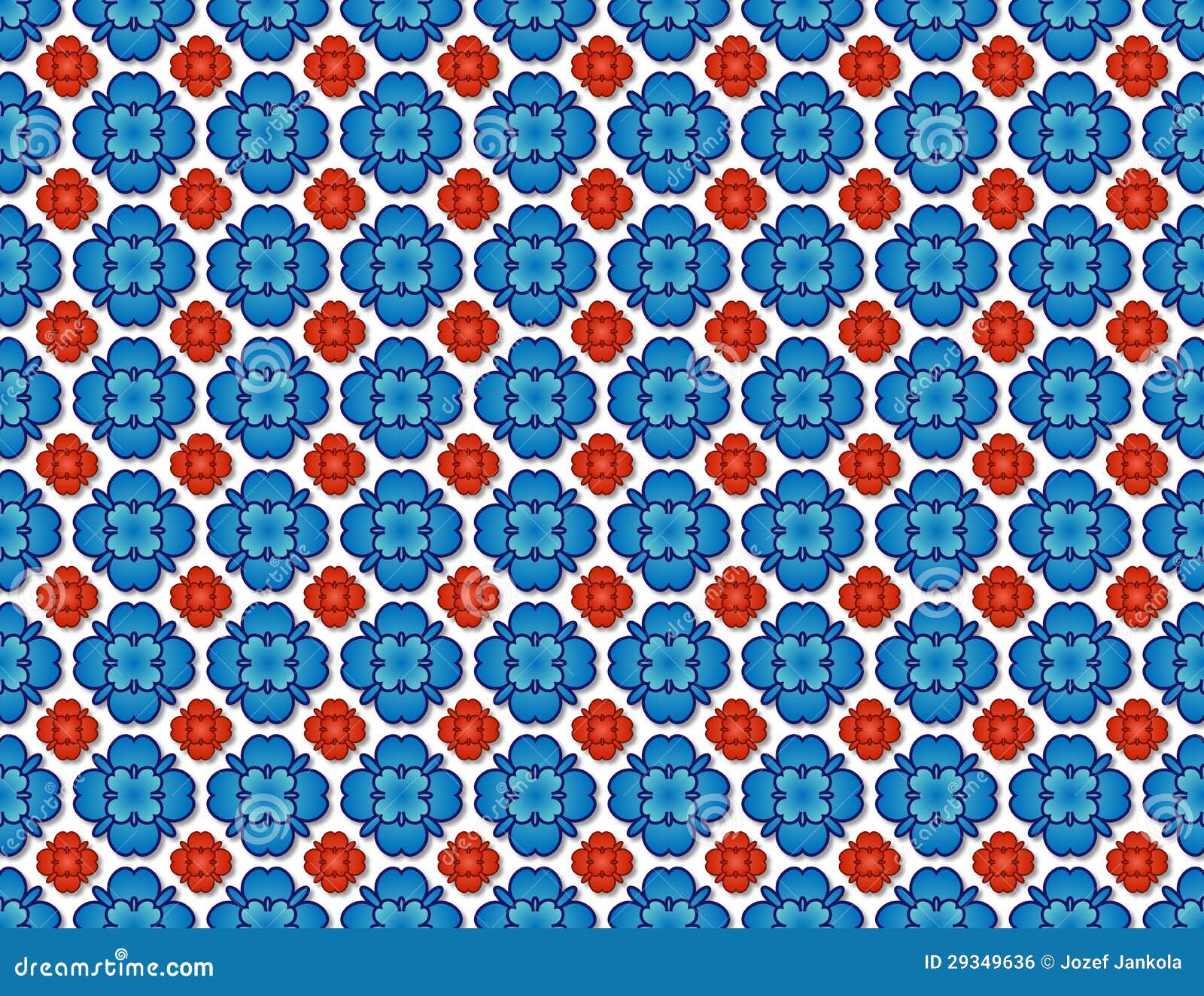 Medieval Blue and Red Roses Stock Illustration - Illustration of ...