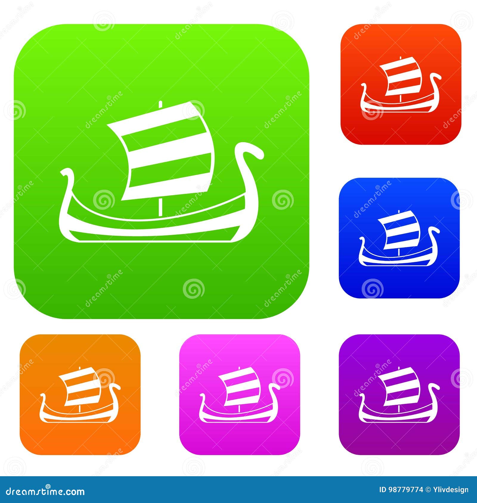 Medieval Boat Set Collection Stock Vector - Illustration of race, blue ...