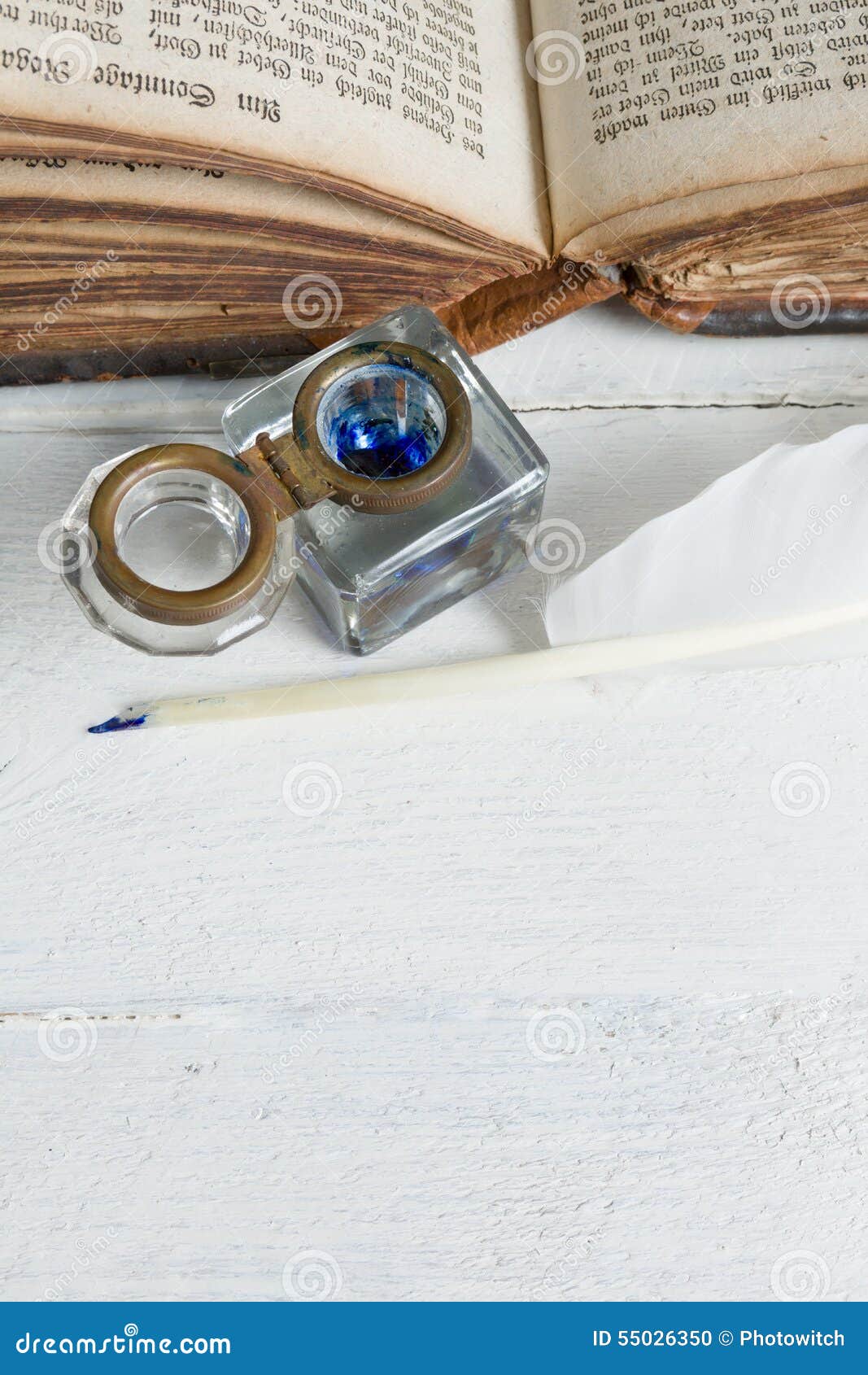 Medieval book and quill stock photo. Image of blank, brown - 55026350
