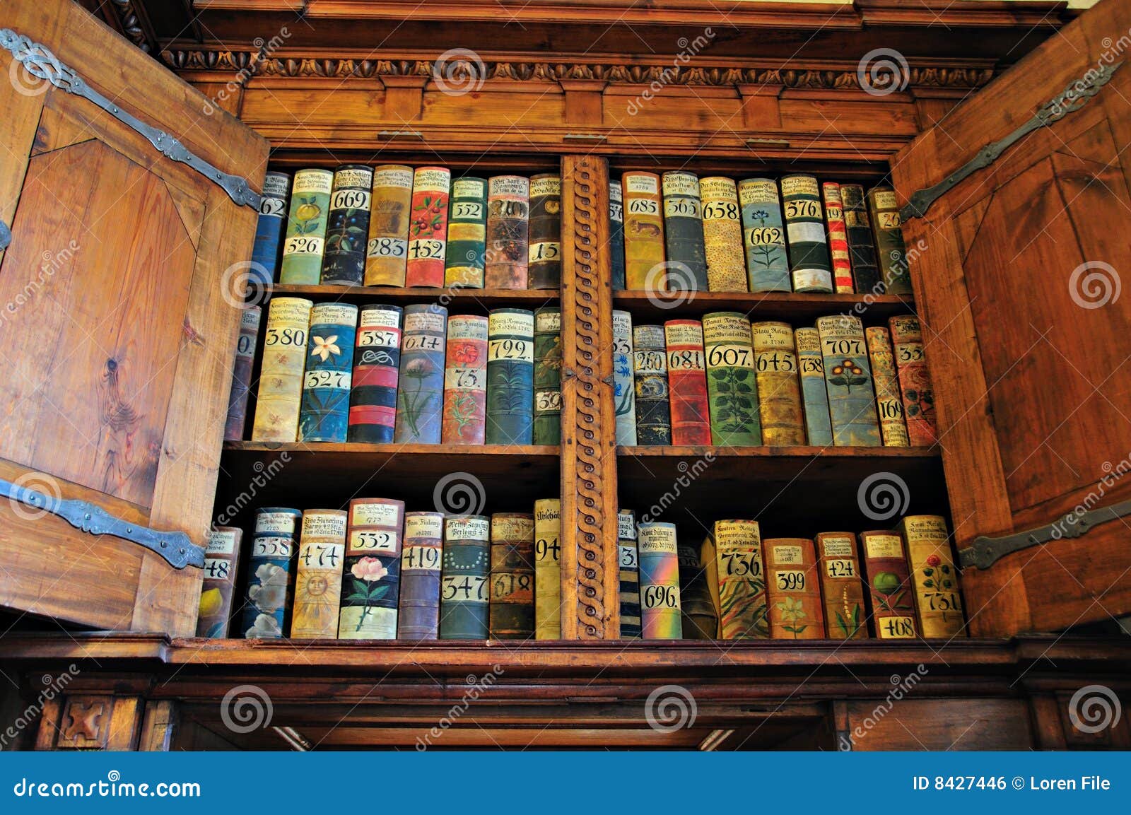 Medieval Bookshelf stock photo. Image of antique, interior - 8427446