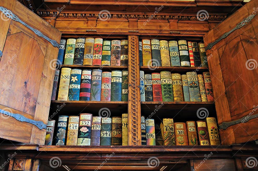Medieval Bookshelf stock photo. Image of antique, interior - 8427446