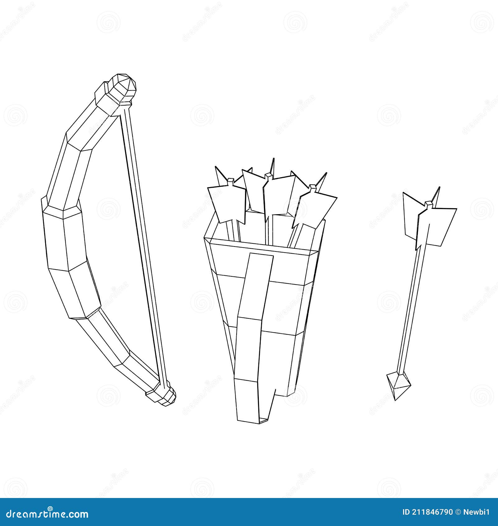 Medieval Bow and Arrow Archer Weapon Stock Vector - Illustration of ...