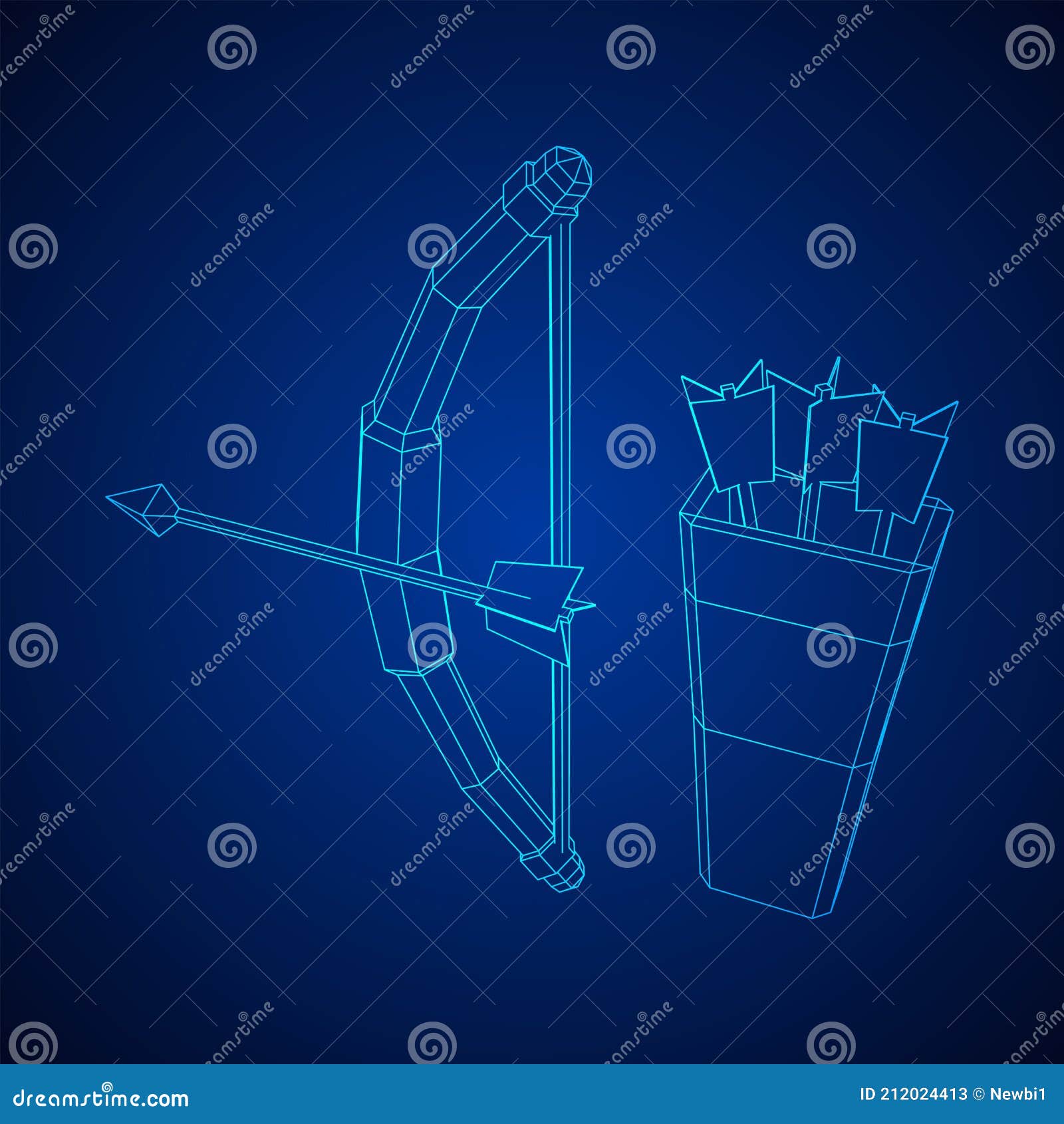 Medieval Bow and Arrow Archer Weapon Stock Illustration - Illustration ...