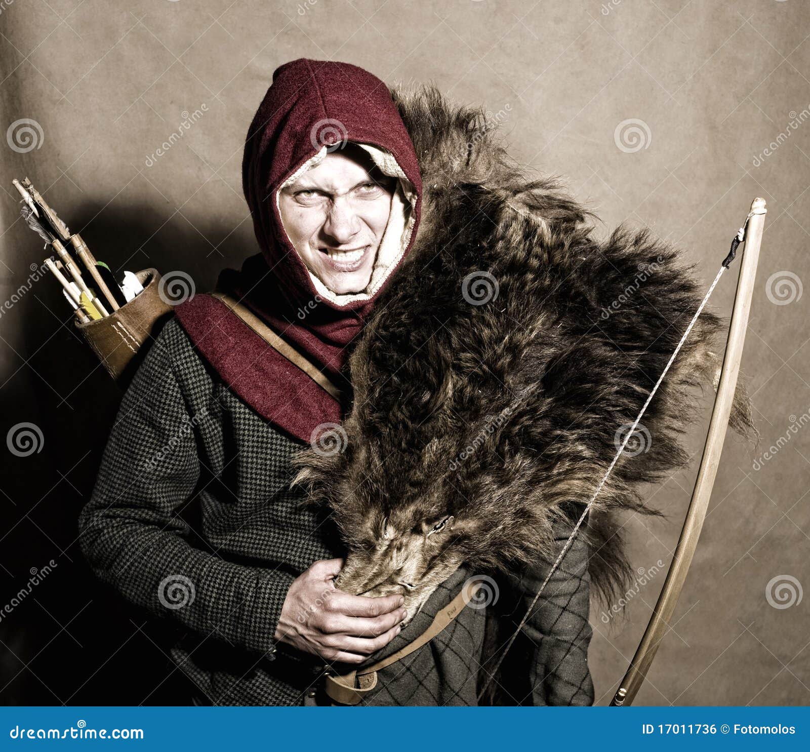 Medieval Bowman. Studio Shot Stock Photo - Image of chane, bowman: 17011736