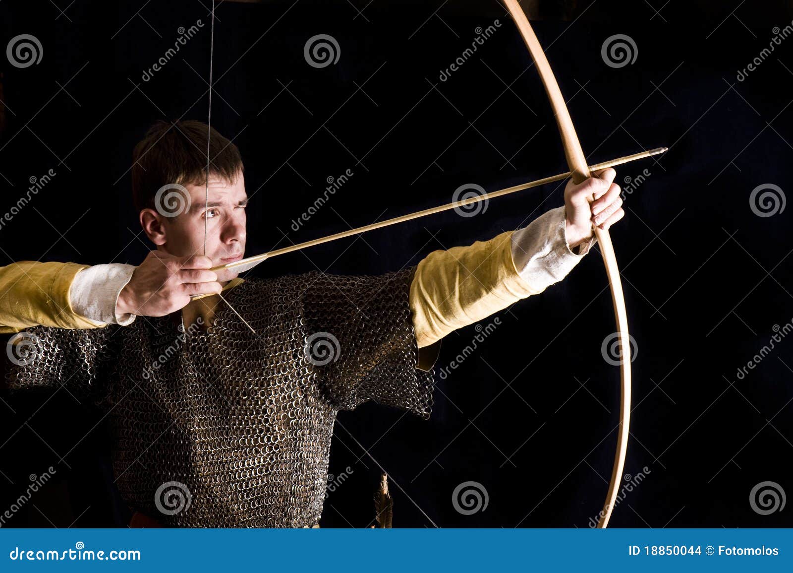Medieval Bowman. Studio Shot Stock Photo - Image of field, viking: 18850044