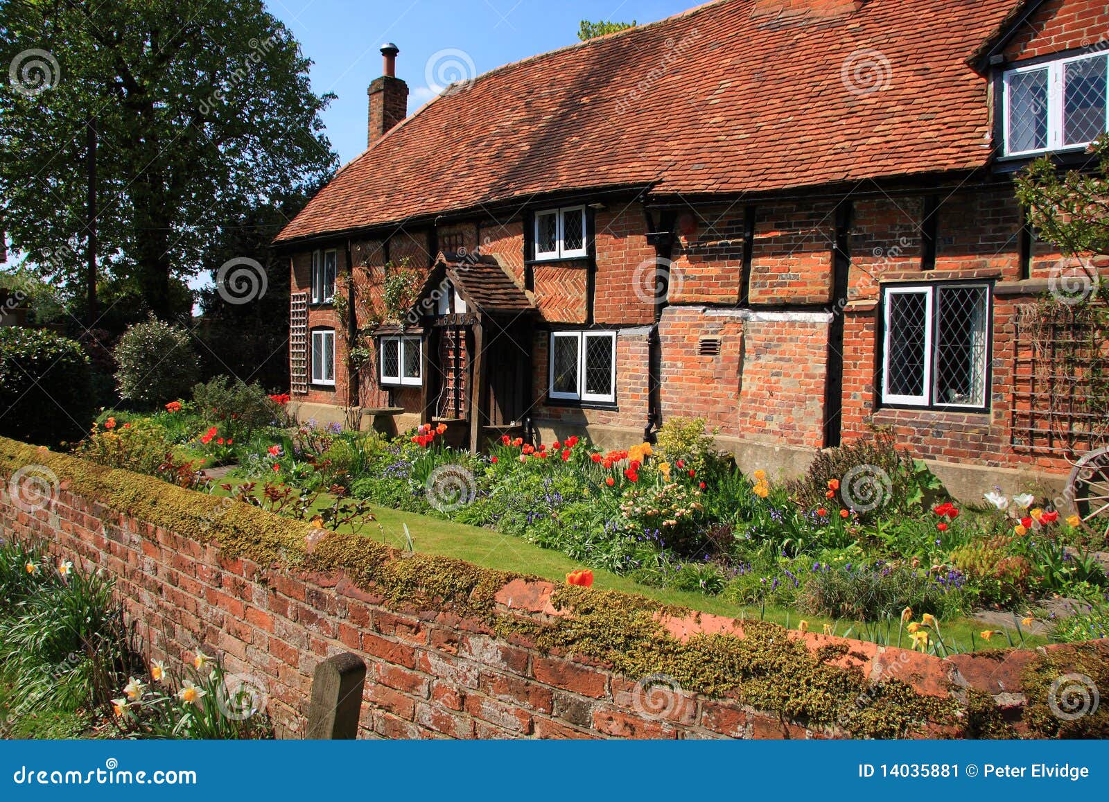 Medieval Brick and Timber Cottage Stock Image - Image of home, real ...