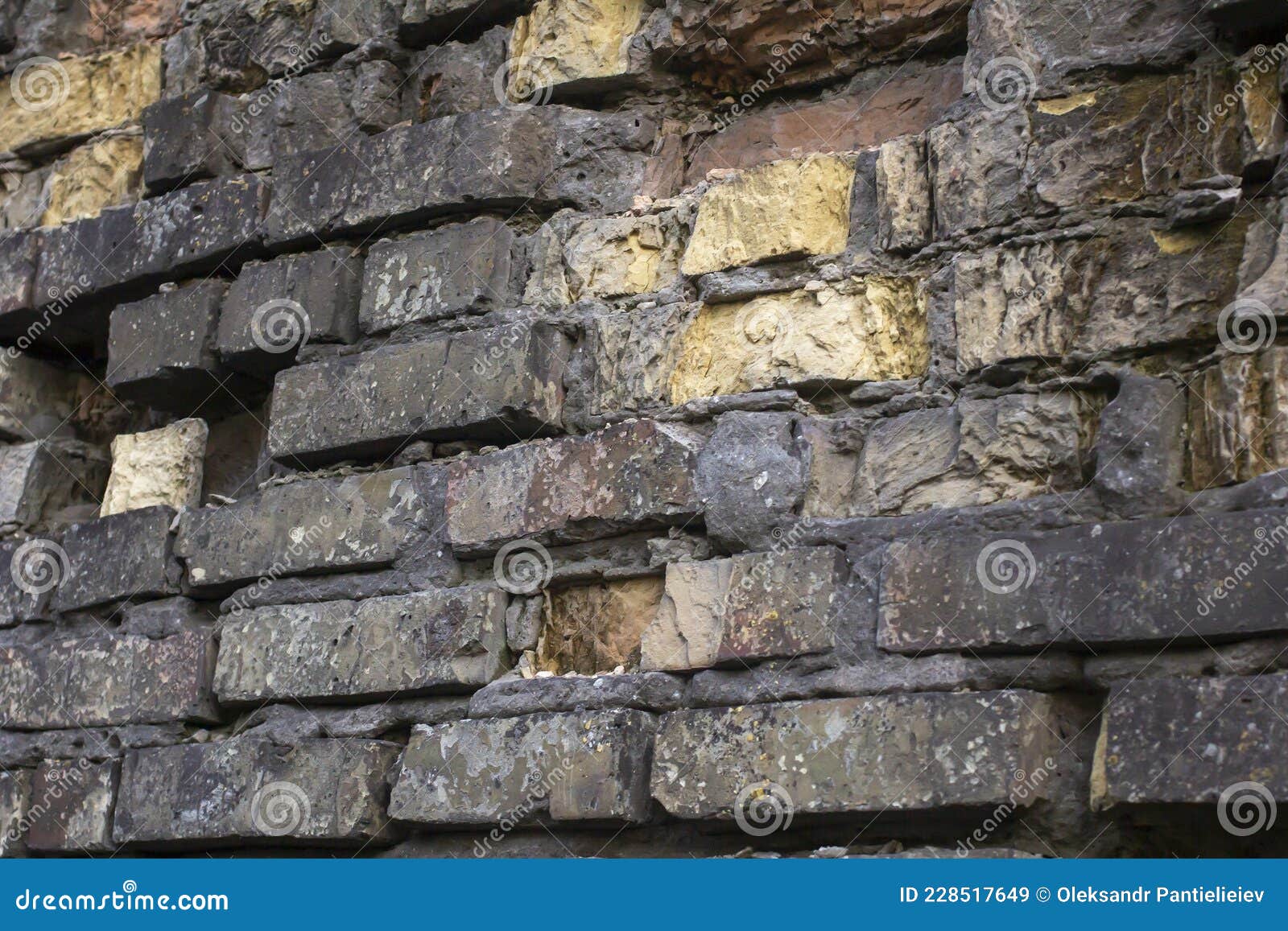 Medieval Brickwork. Brick Destroyed by Time Stock Image - Image of ...