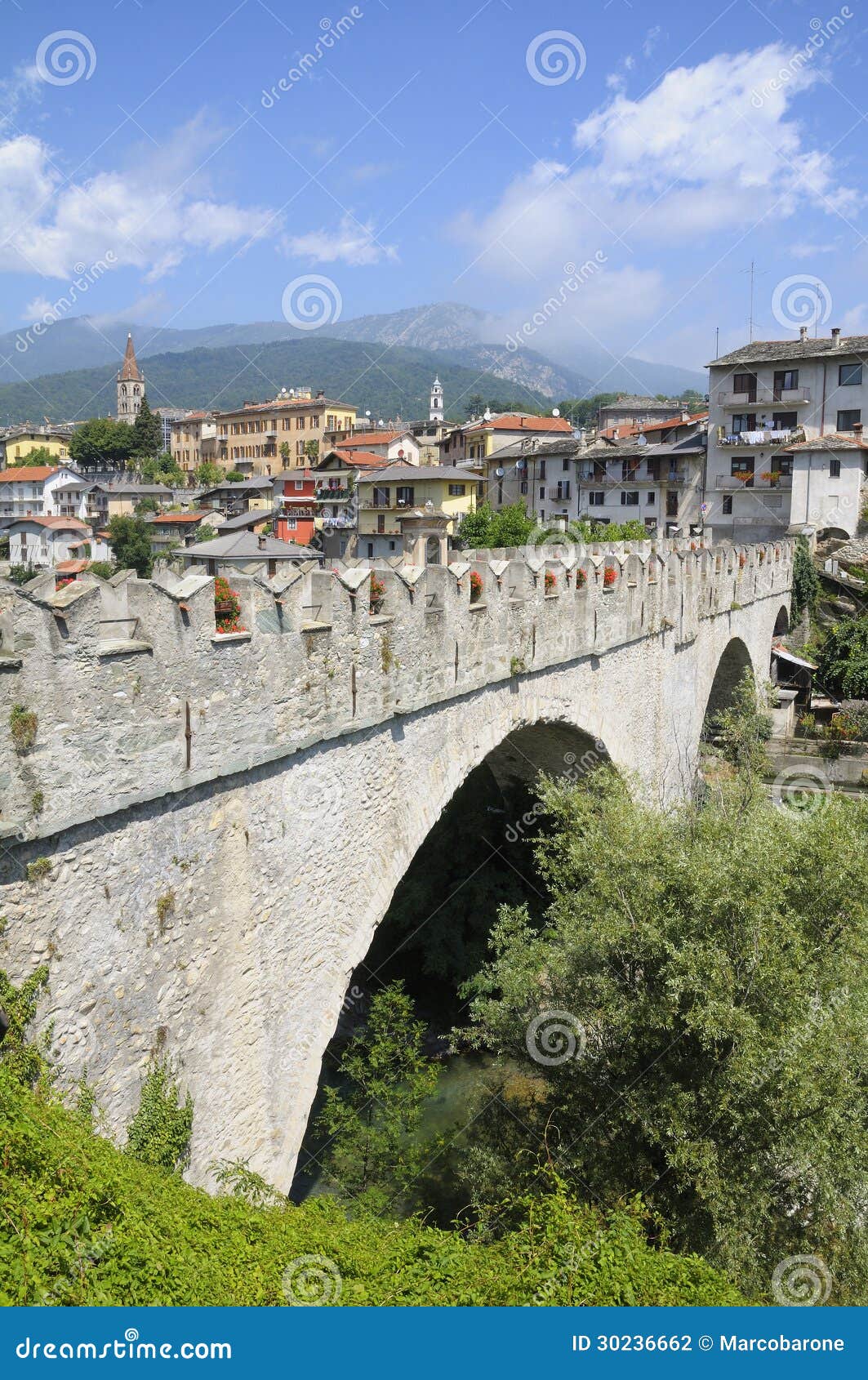 Medieval bridge stock photo. Image of devils, crenellated - 30236662