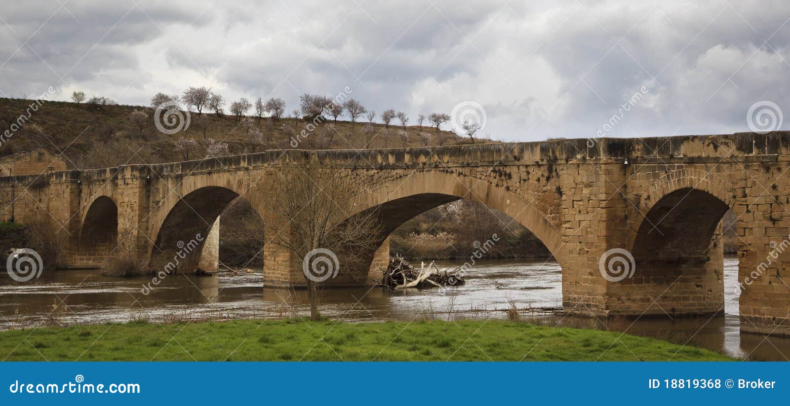 Medieval Bridge, Ebro River Stock Photo - Image of travel, destinations ...