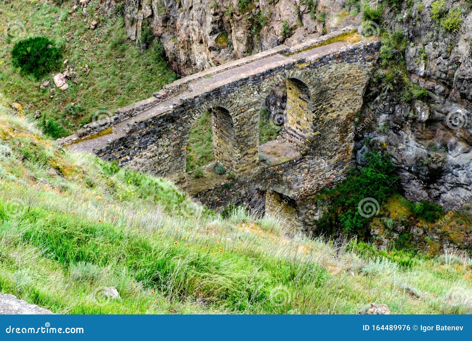 Medieval bridge. stock photo. Image of outdoor, arch - 164489976