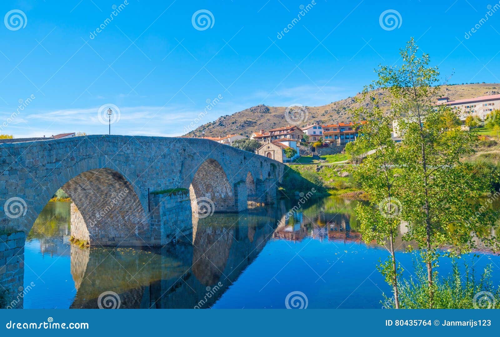 Medieval Bridge Over a River Stock Photo - Image of avila, town: 80435764