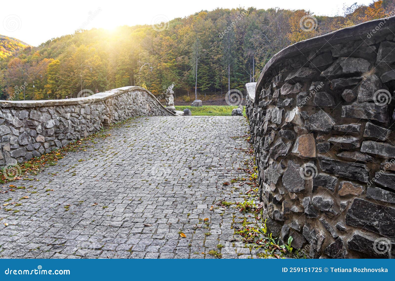 Medieval Bridge in the Park. Stock Image - Image of historic, mountain ...