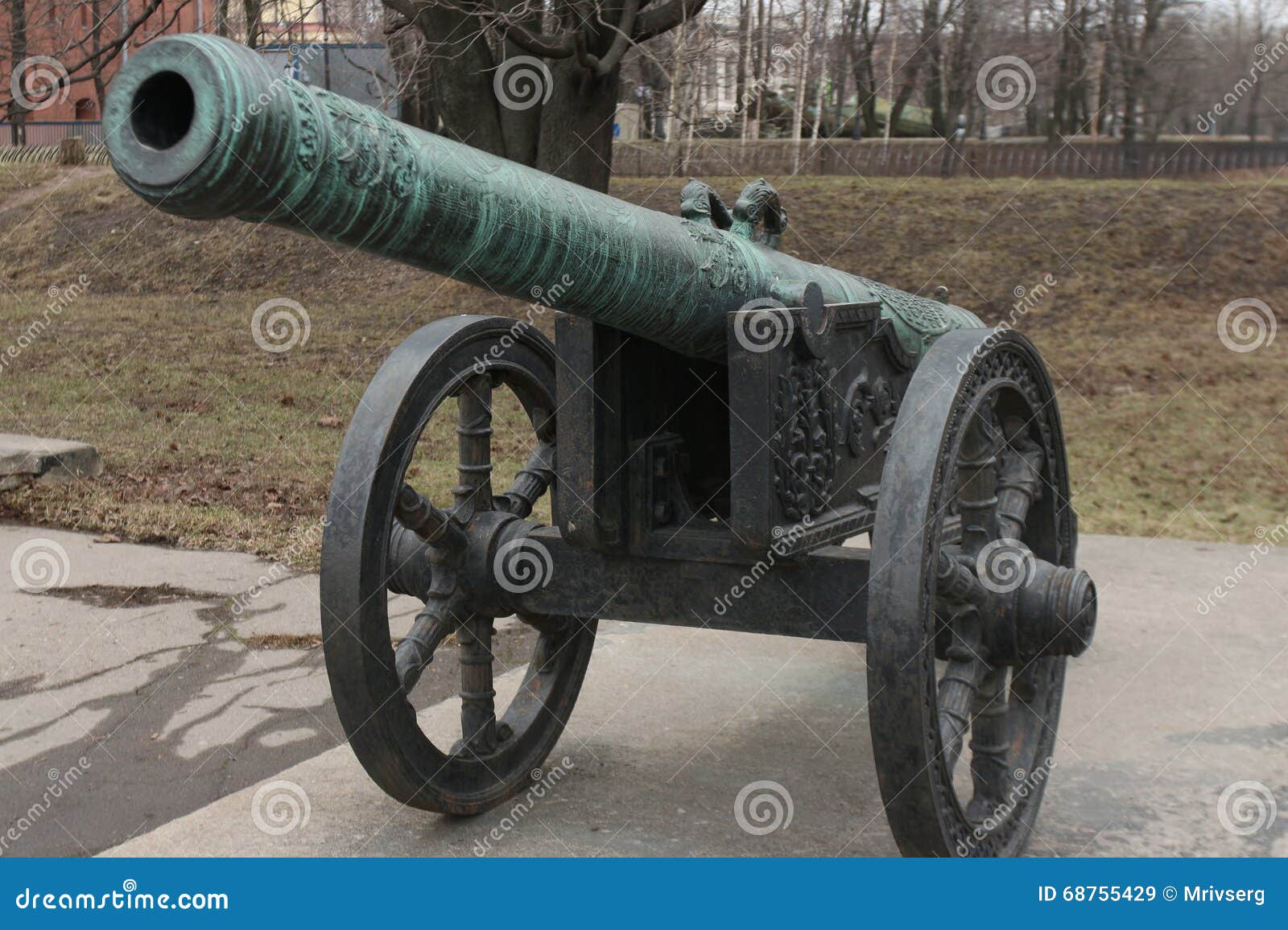 Medieval Bronze Cannon Front View Stock Image - Image of front, siege ...