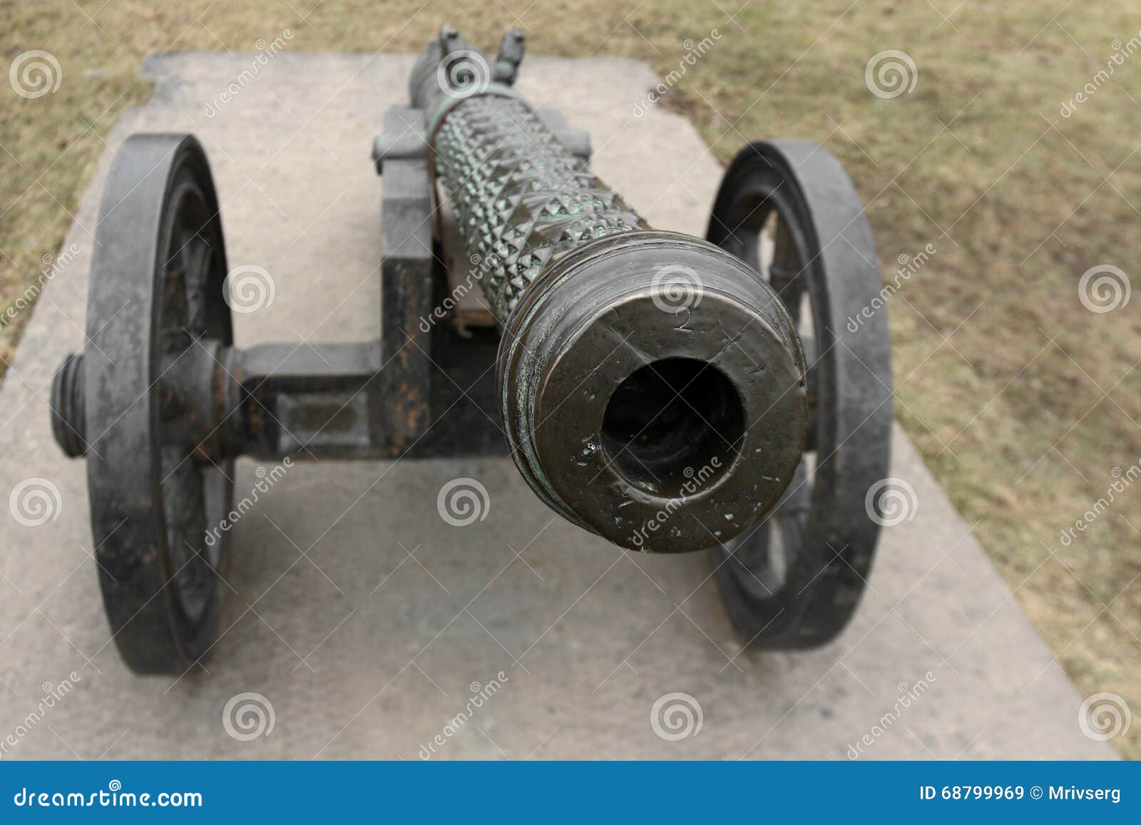 Medieval Bronze Cannon Front View Stock Image - Image of battlefield ...