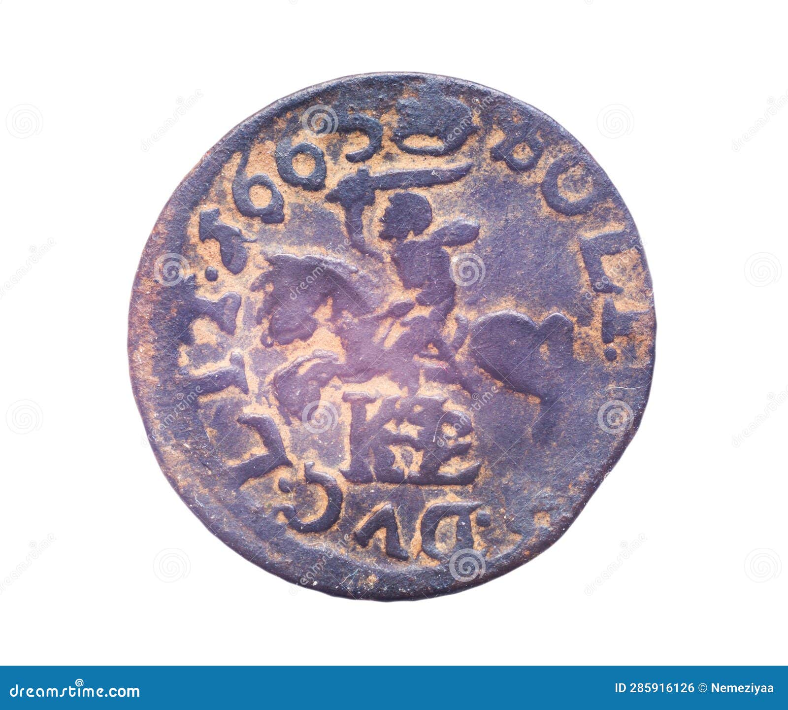 Medieval bronze coin stock photo. Image of numismatics - 285916126