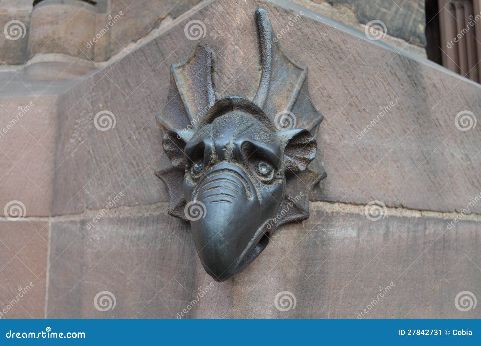 Medieval Bronze Dragon at a Gothic Cathedral Stock Image - Image of ...