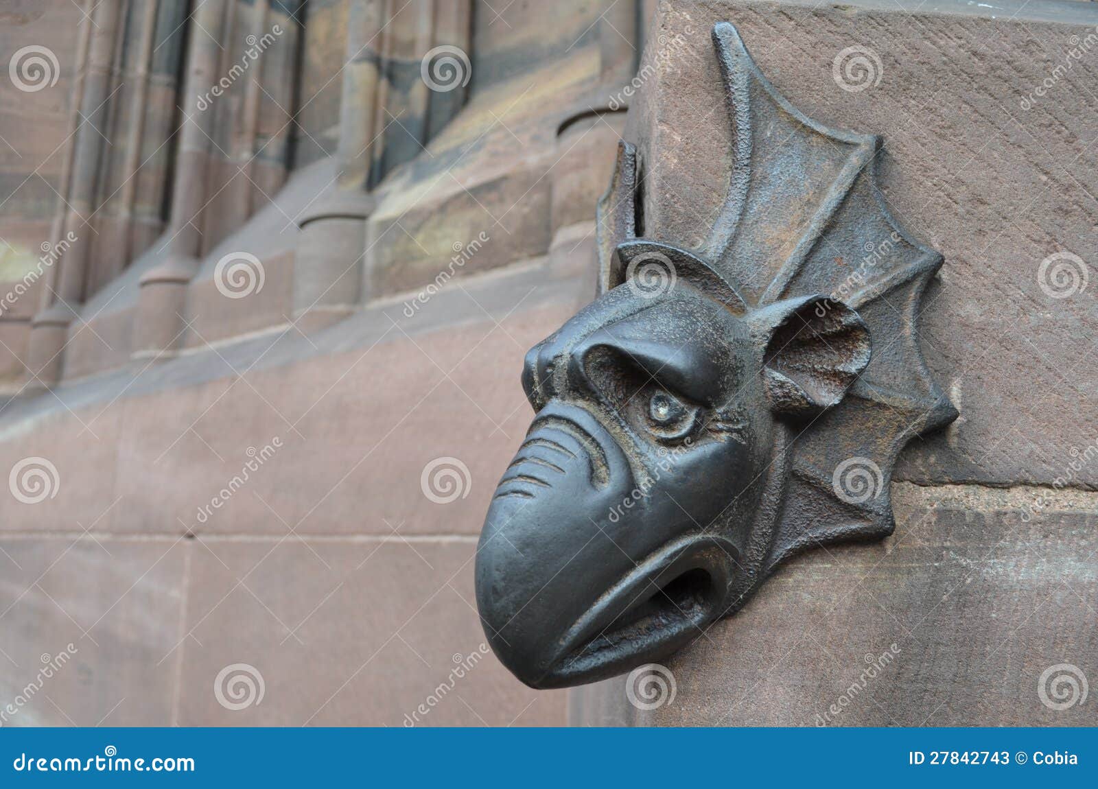 Medieval Bronze Dragon at a Gothic Cathedral Stock Image - Image of ...