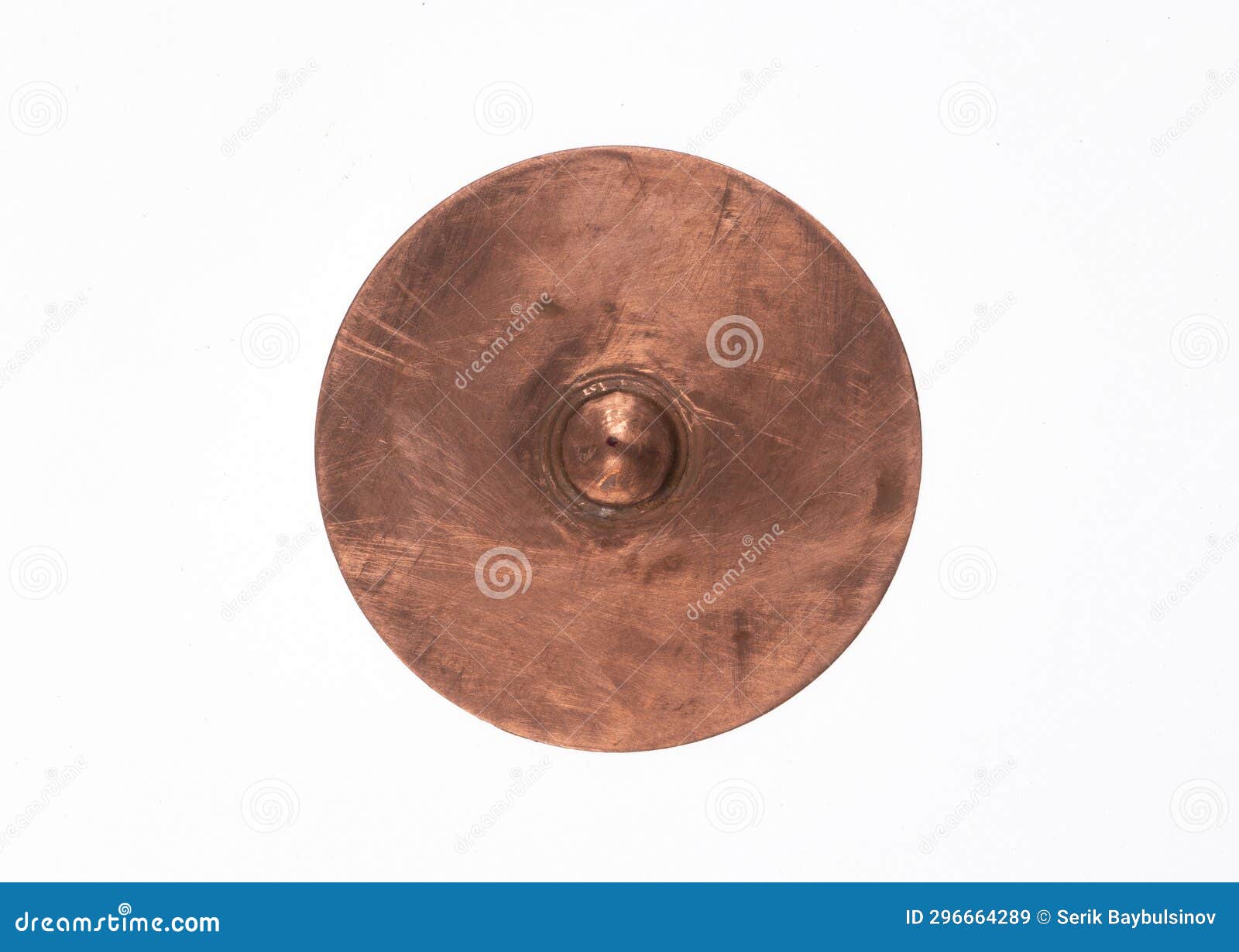 Medieval Bronze Shield Isolated on White Stock Image - Image of ...