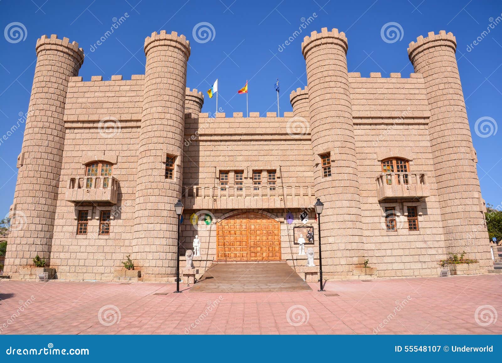 Medieval Brown Castle stock image. Image of tower, historic - 55548107