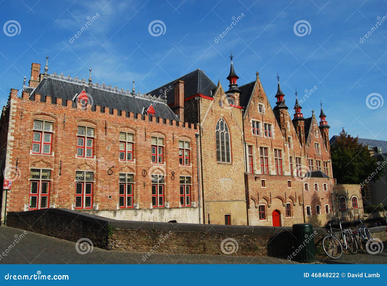 Medieval Bruges stock photo. Image of house, river, brugge - 46848222
