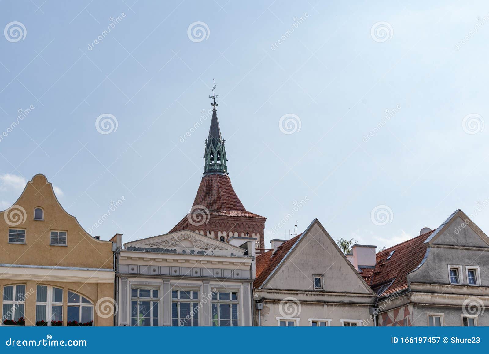 Medieval Buildings Front-view Rooftop Panorama Stock Image - Image of ...