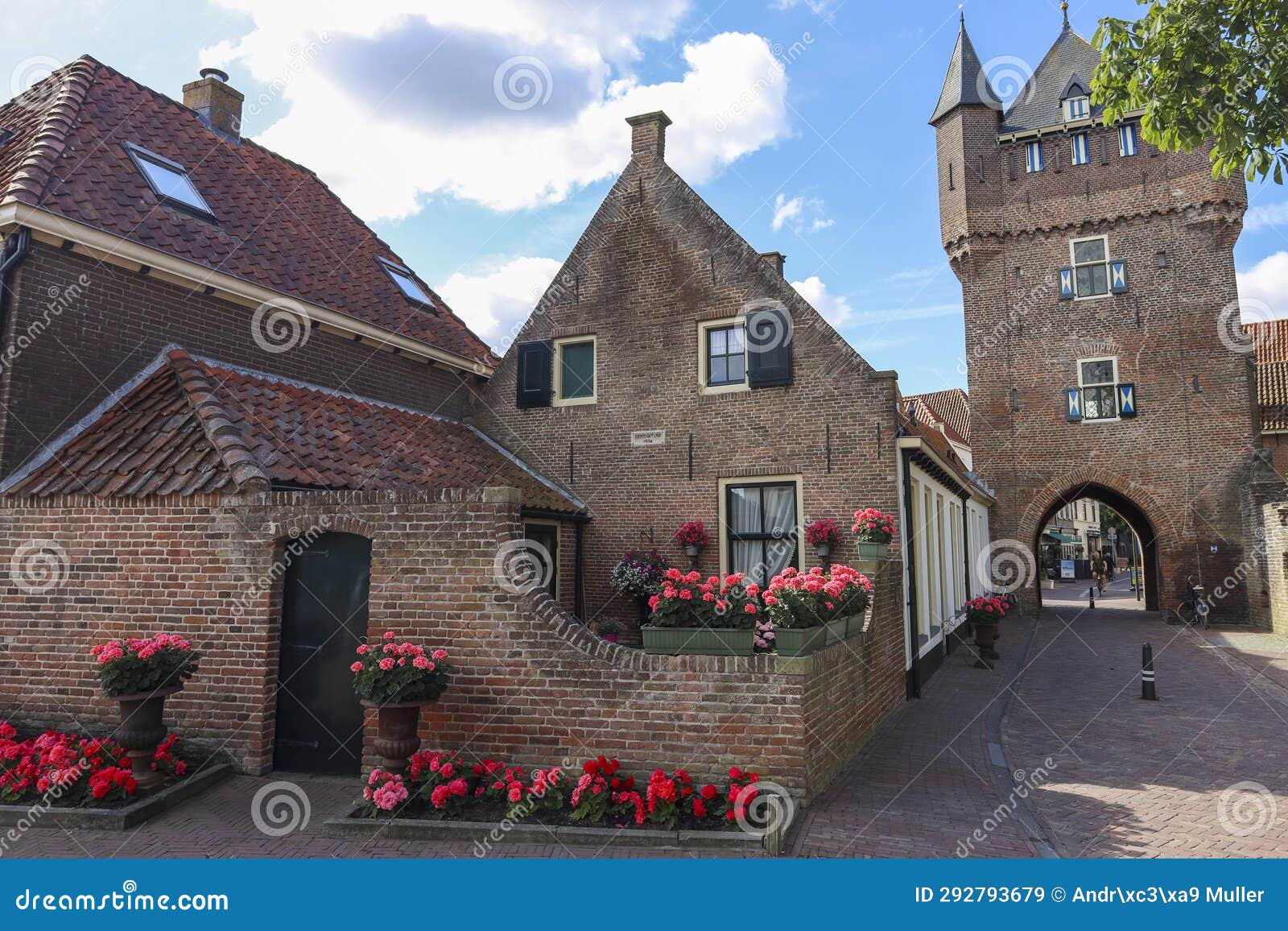 Medieval Buildings with Gate and Moat in Hanseatic Town of Hattem ...