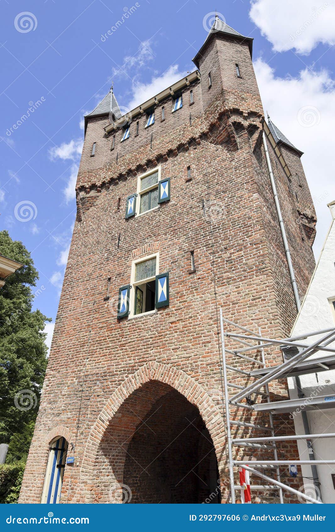 Medieval Buildings with Gate and Moat in Hanseatic Town of Hattem ...
