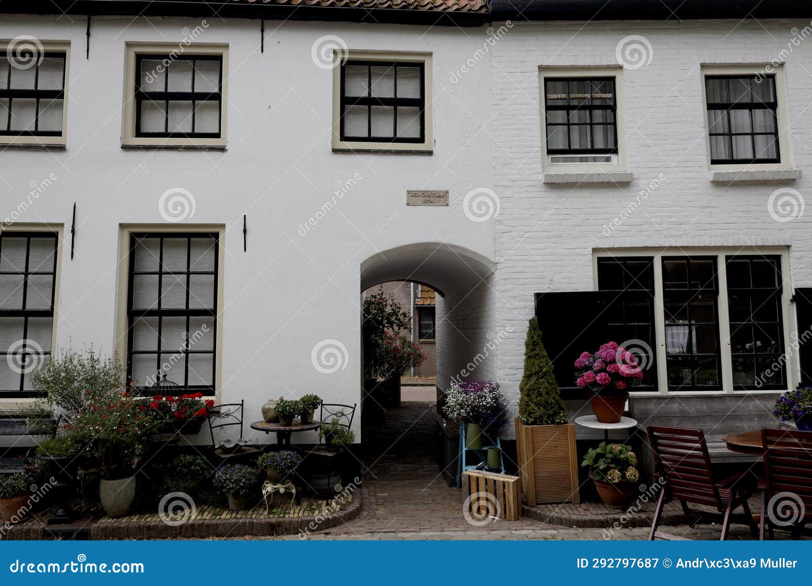 Medieval Buildings with Gate and Moat in Hanseatic Town of Hattem ...