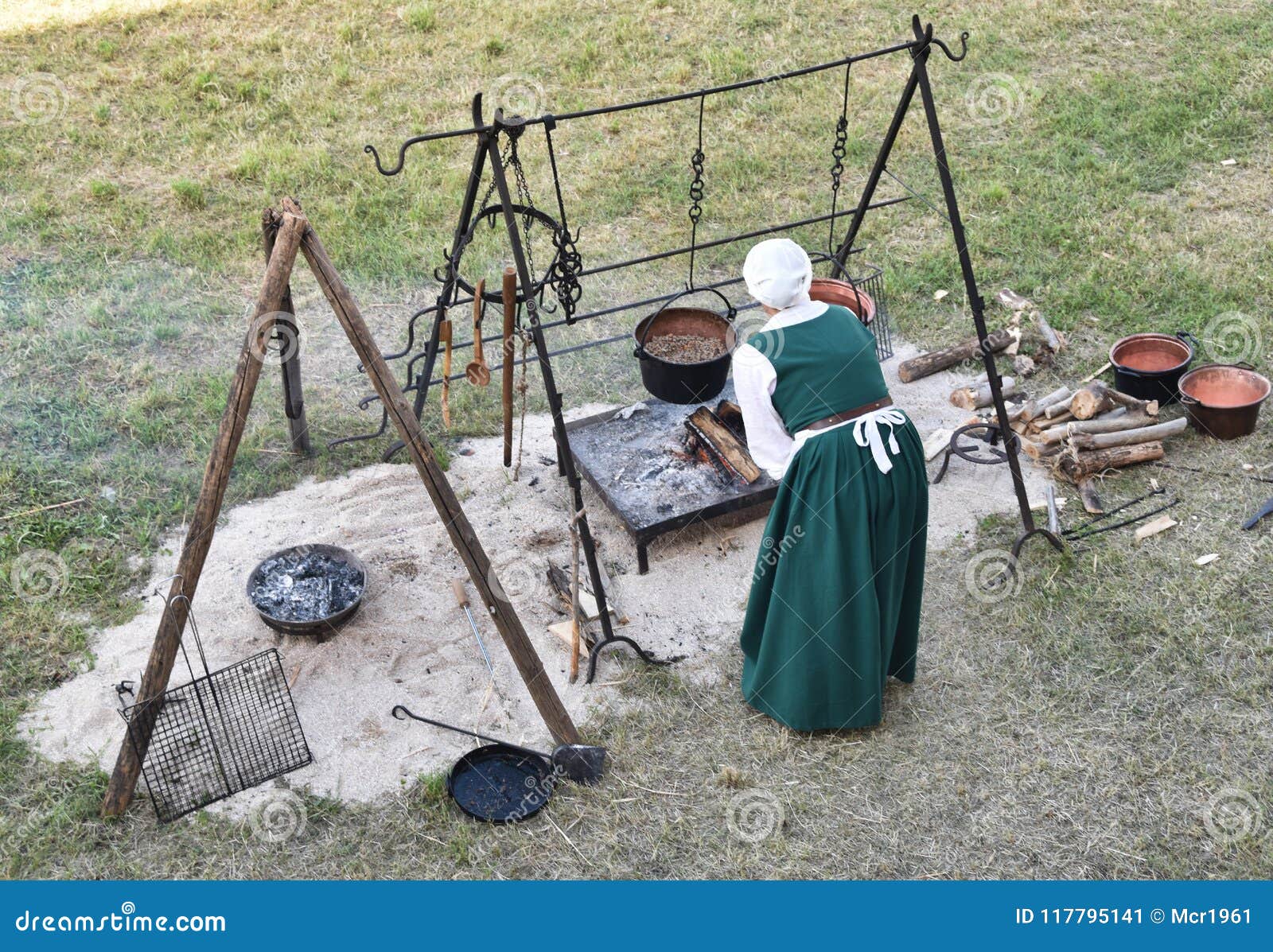 Medieval Cook And The Grill Editorial Image | CartoonDealer.com #30881014