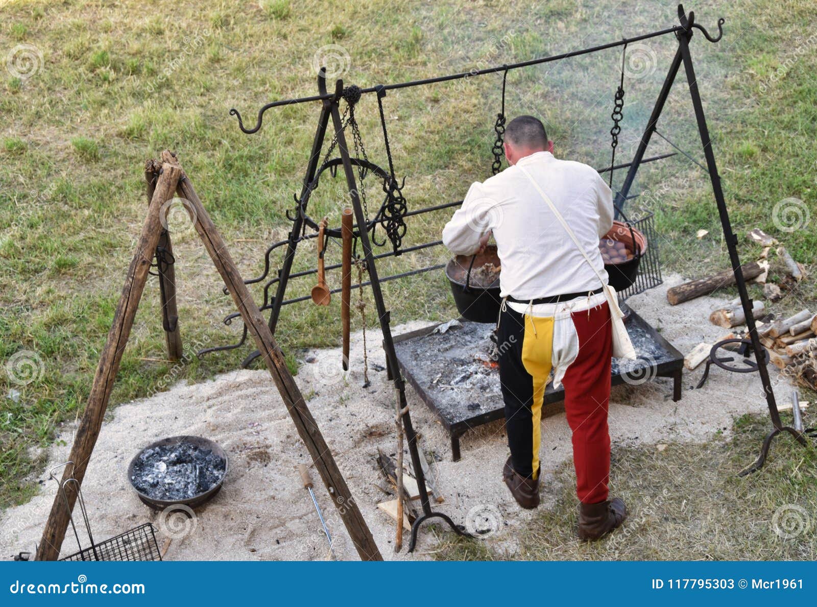 Medieval Cook And The Grill Editorial Image | CartoonDealer.com #30881014