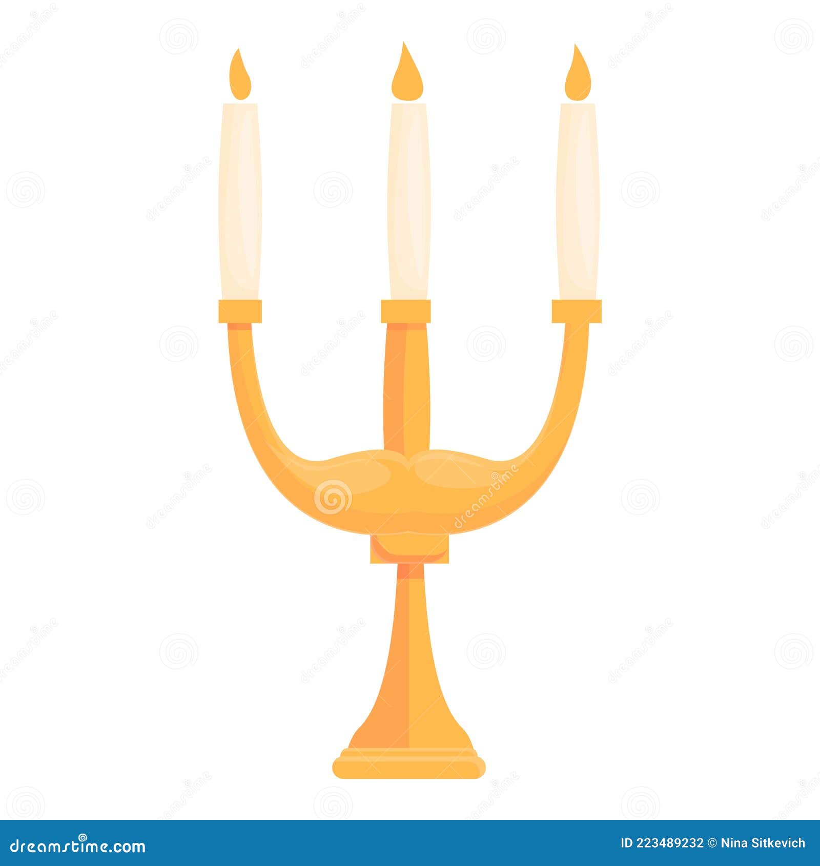 Medieval Candlestick Icon Cartoon Vector. Candle Holder Stock Vector ...