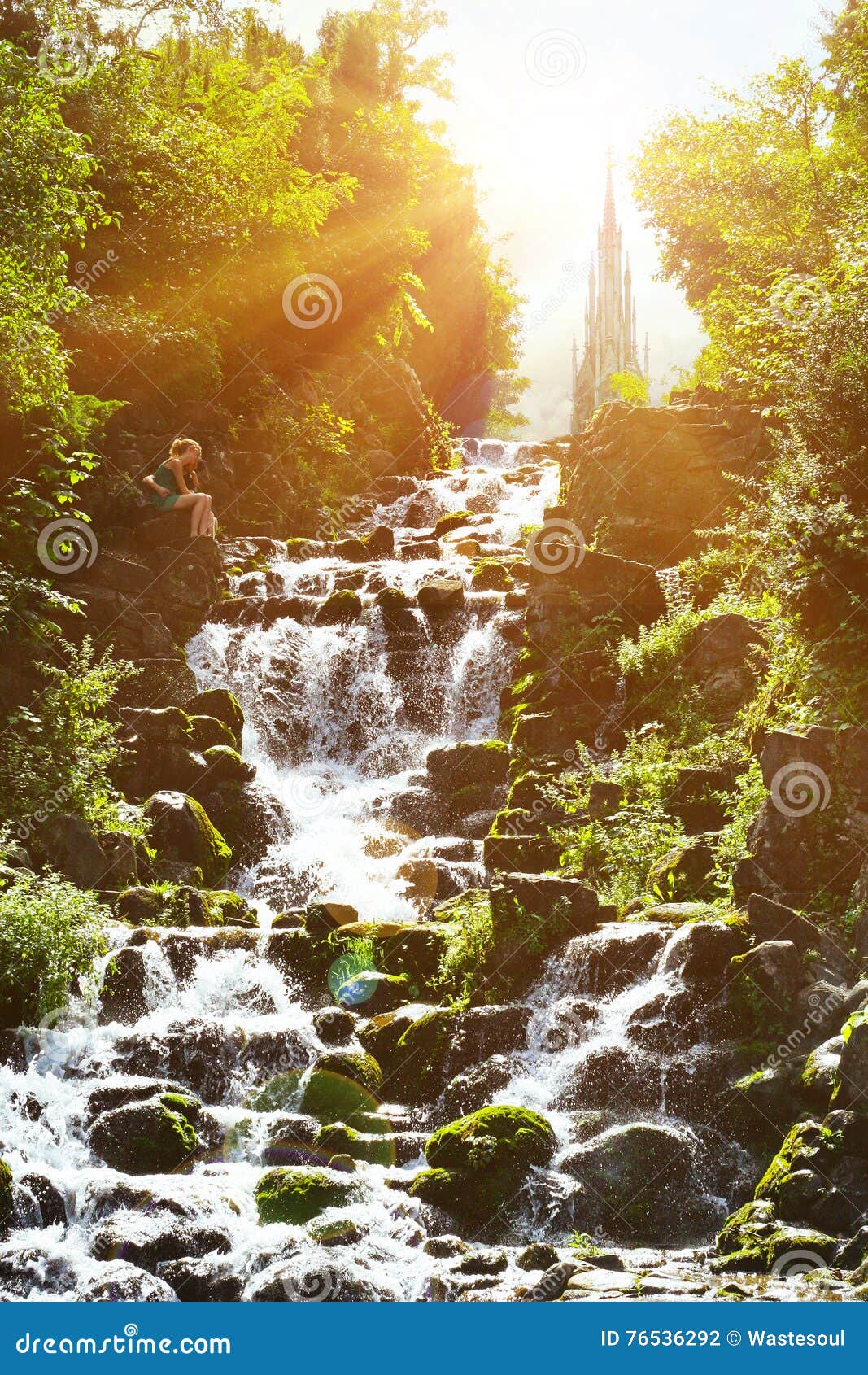 Medieval cascade editorial photography. Image of beauty - 76536292