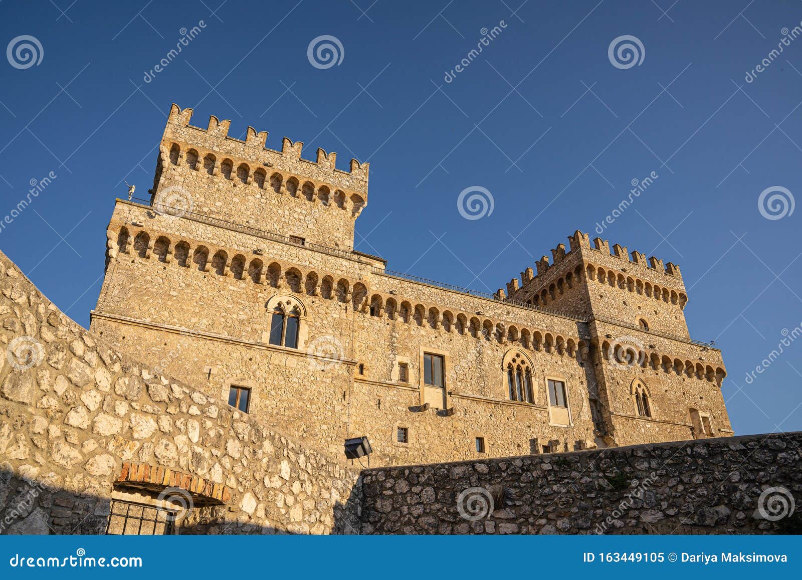 Medieval Castel Piccolomini at Celano in Abruzzo, Italy Stock Image ...
