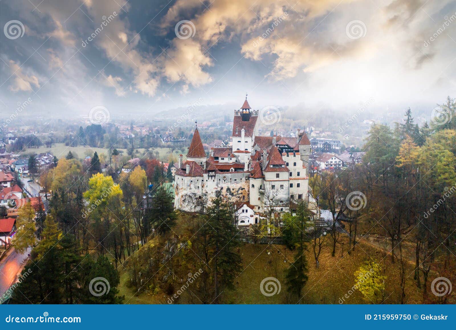 Medieval Castelul Bran stock photo. Image of castle - 215959750