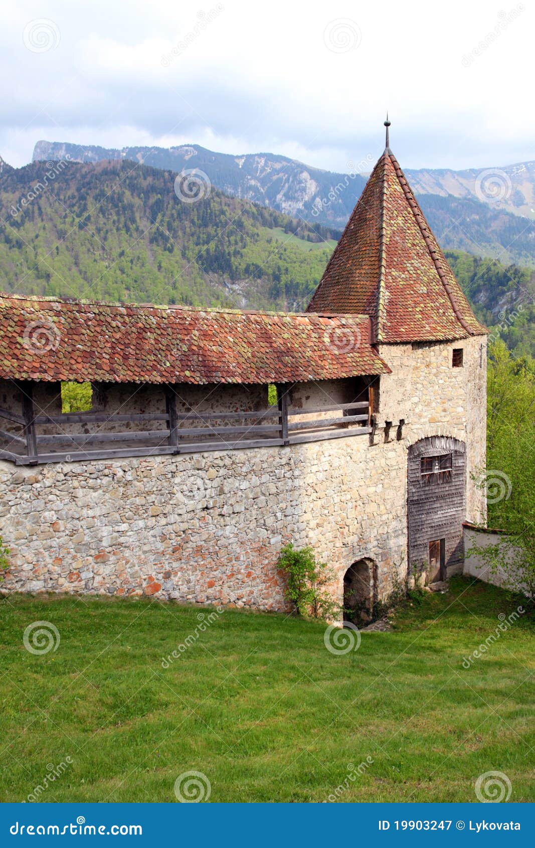 Medieval castle stock image. Image of wall, mountains - 19903247