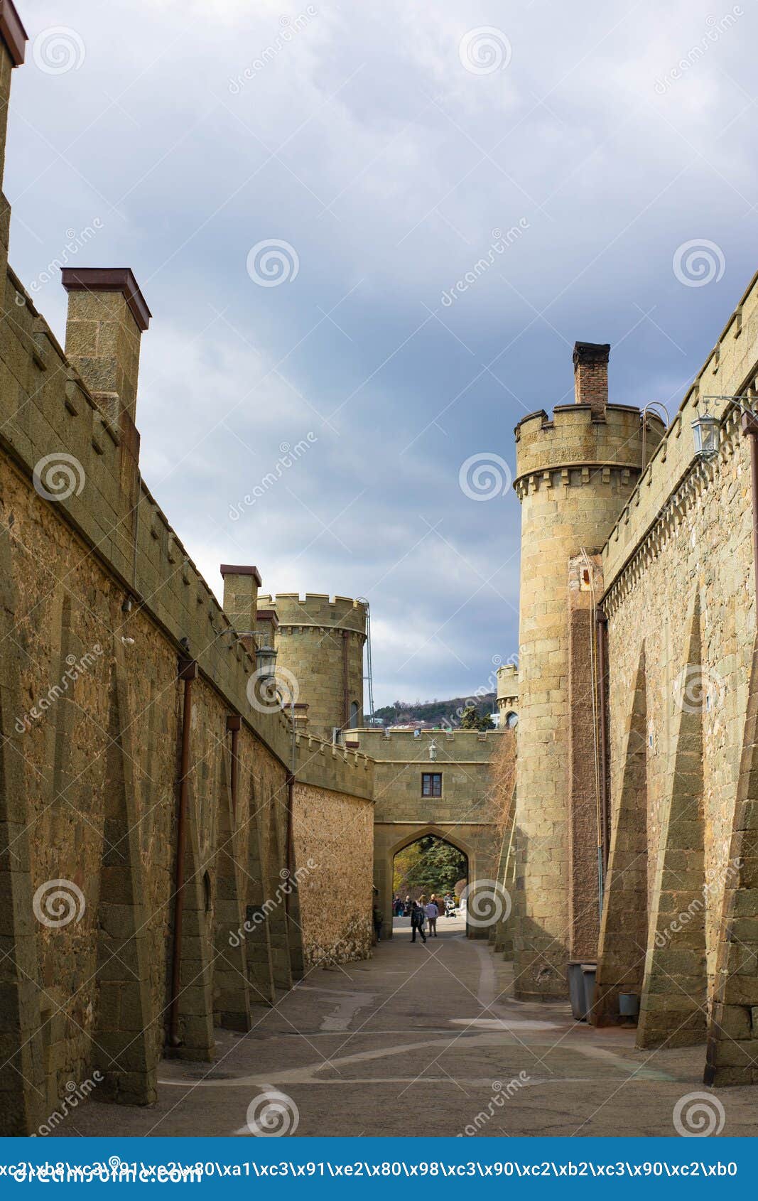 Medieval Castle with Ancient Streets in Crimea Stock Photo - Image of ...