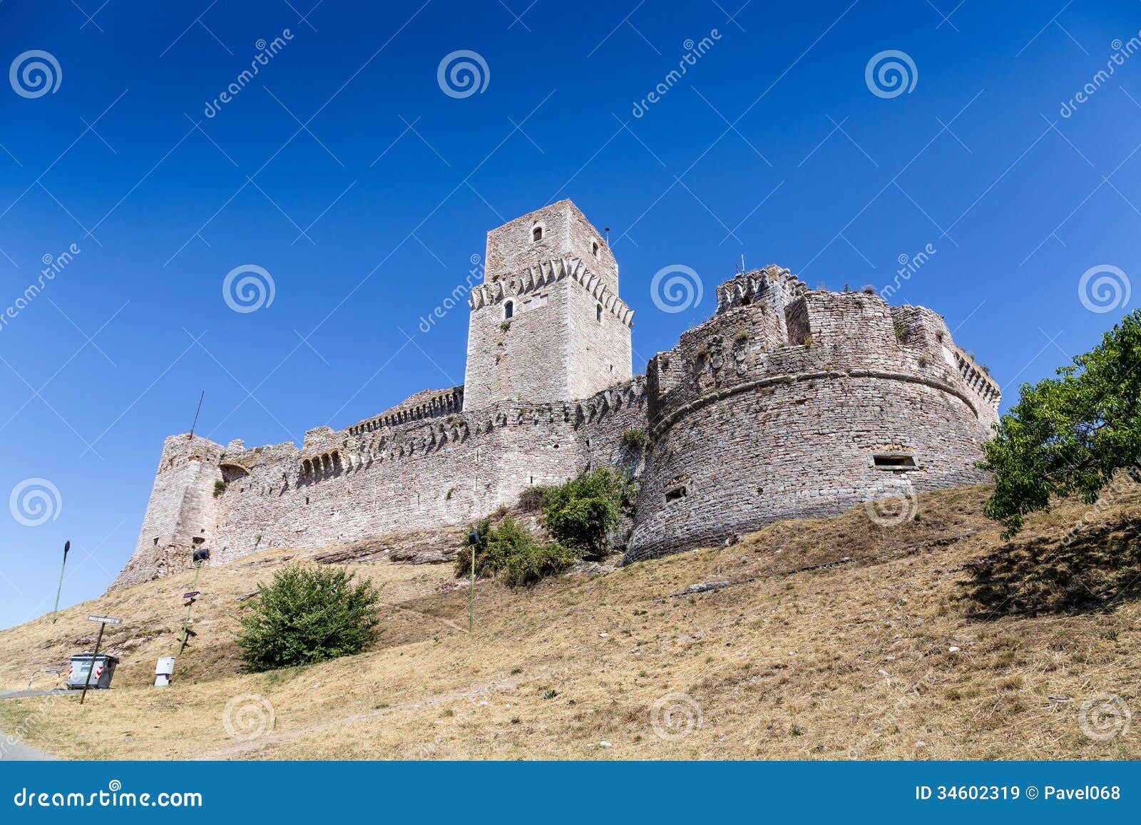 Medieval Castle in Assisi, Italy Stock Image - Image of renaissance ...