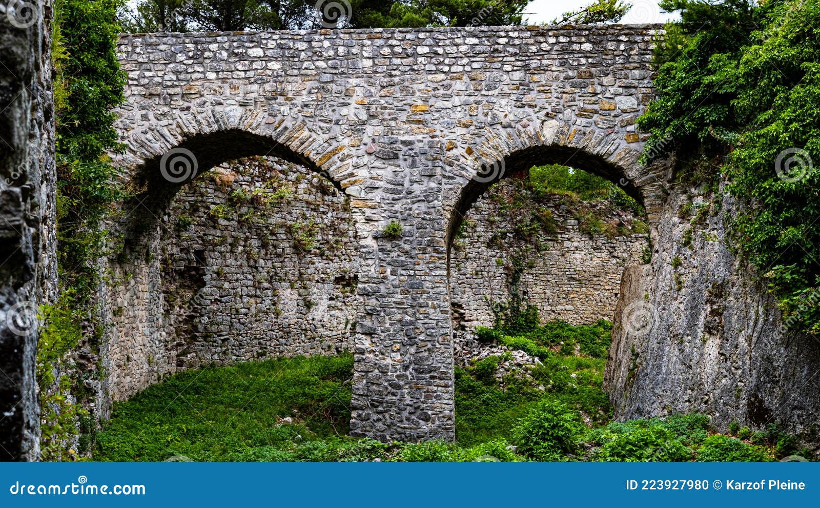 Medieval Castle Bridge Arches. Laviano, Italy Stock Photo - Image of ...