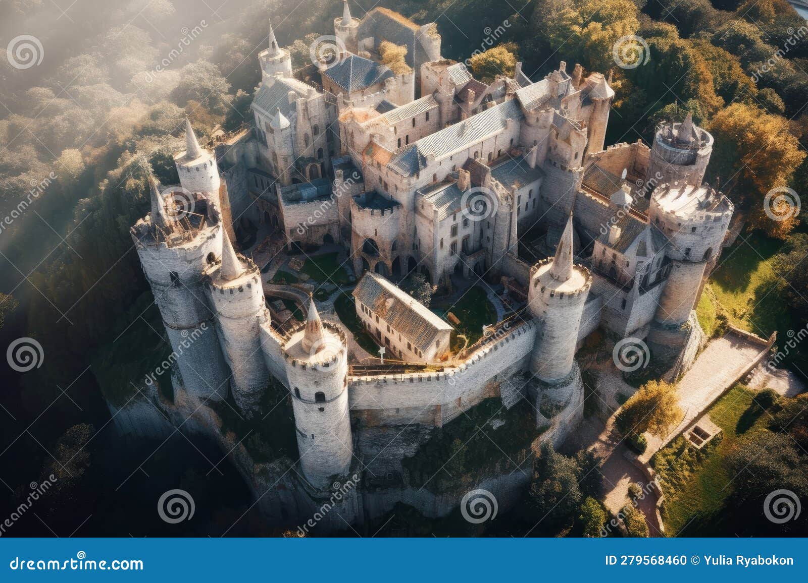 Medieval Castle Building. Generate AI Stock Illustration - Illustration ...