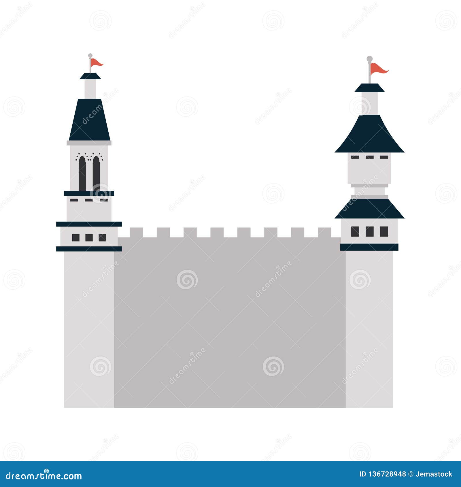Medieval castle building stock vector. Illustration of famous - 136728948